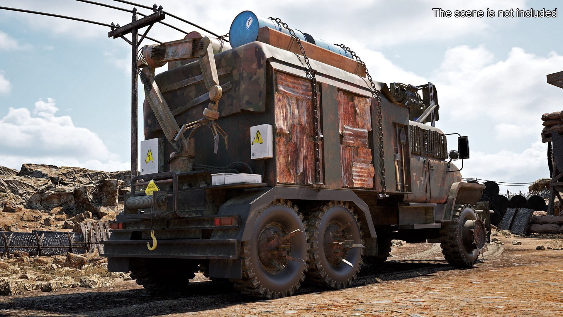 Zombie With Apocalyptic Truck Rigged Collection For Maya Model ...