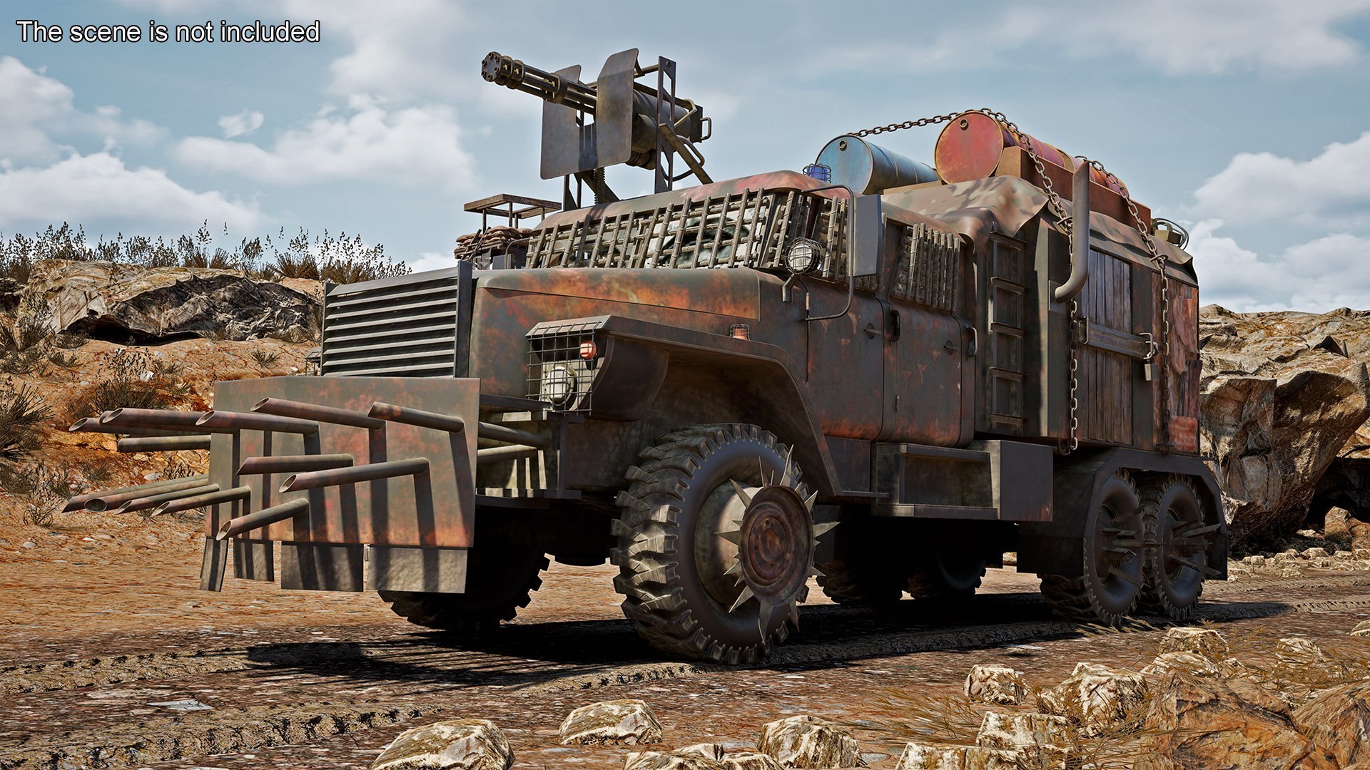 Zombie With Apocalyptic Truck Rigged Collection For Maya Model ...