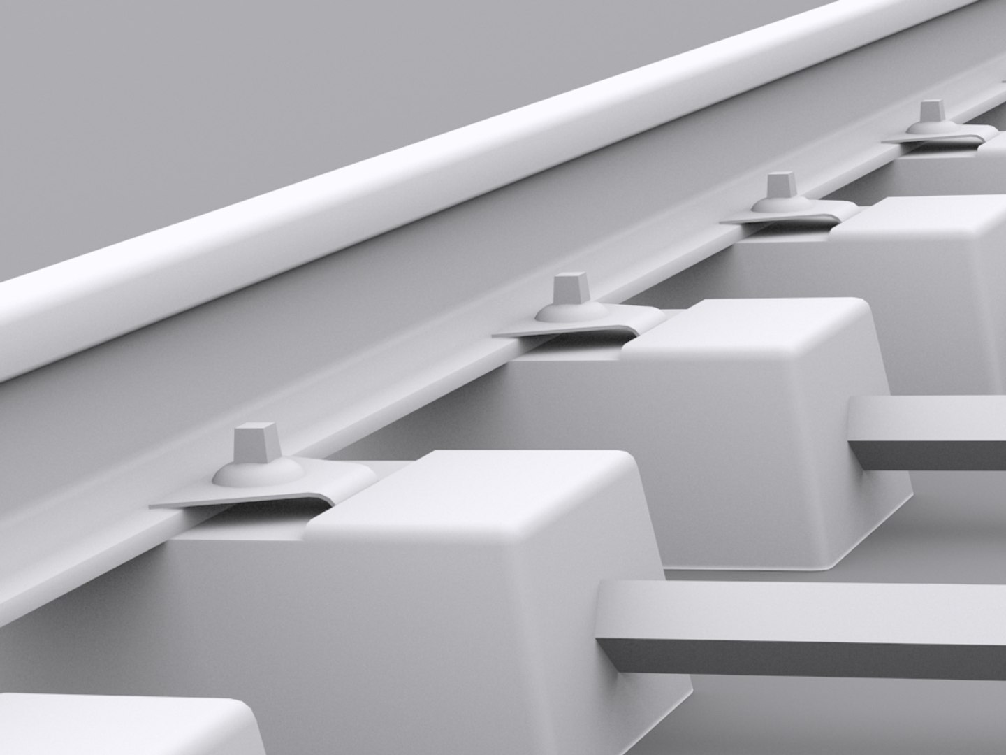 Voie Beton Bibloc Rail 3d Max