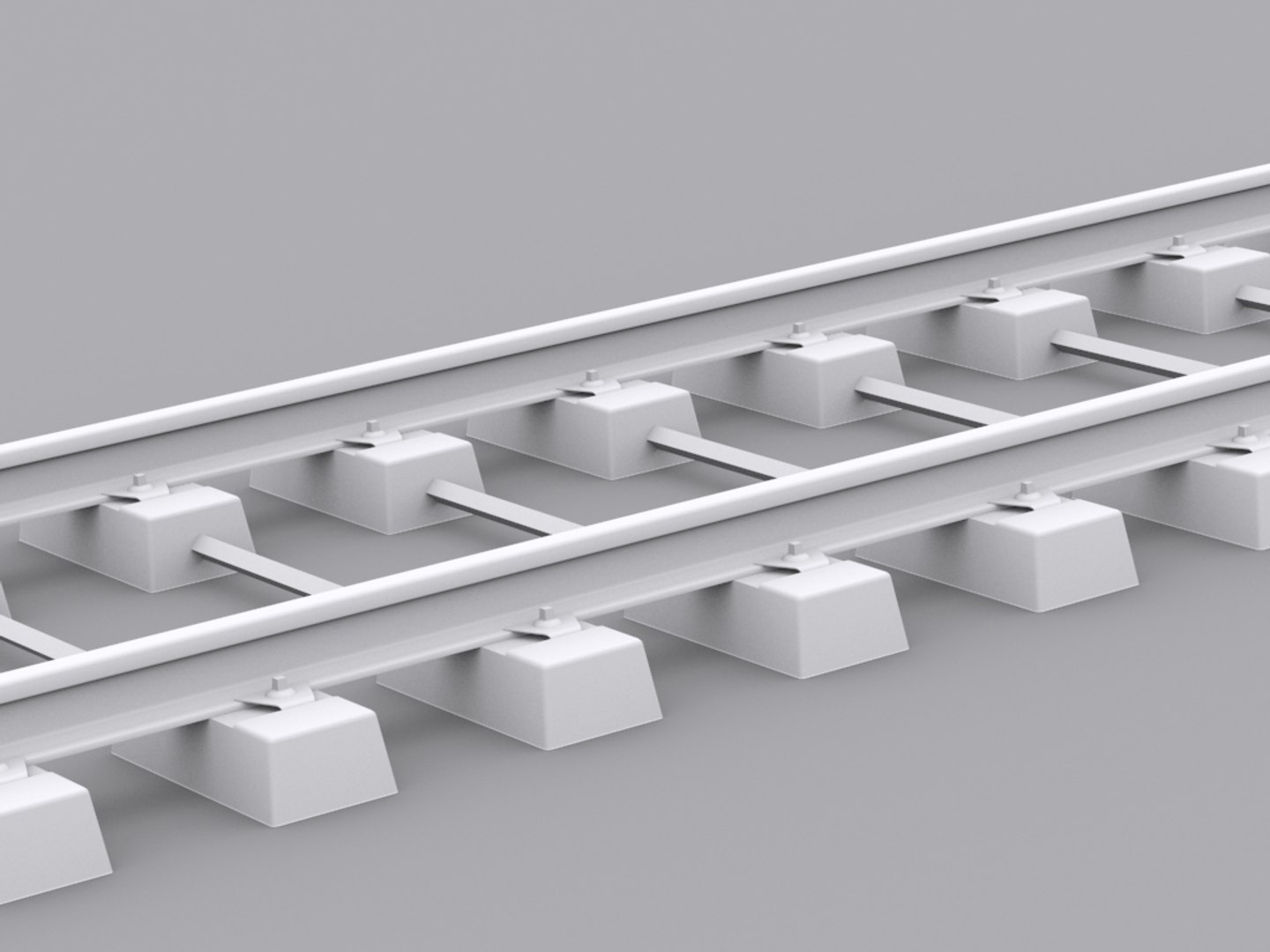 Voie Beton Bibloc Rail 3d Max