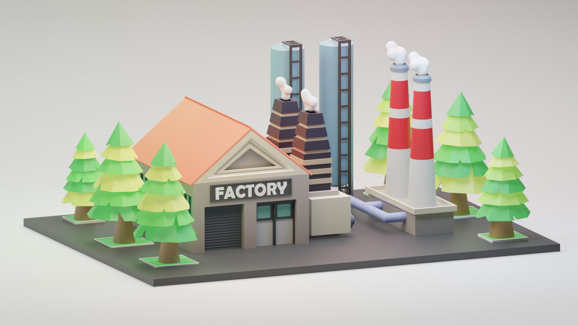Cartoon Factory 01 Model - TurboSquid 1901002