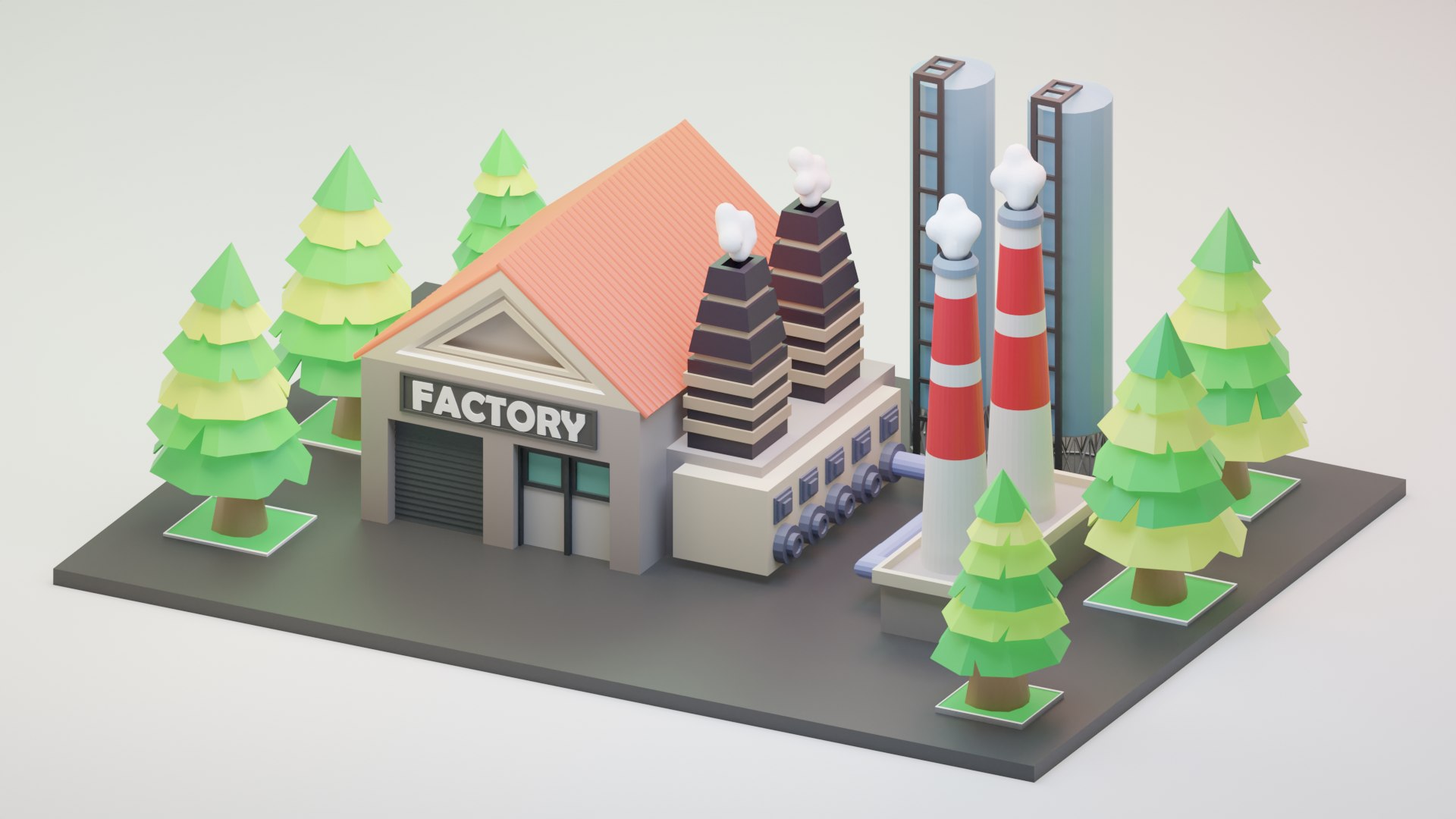 Cartoon Factory 01 Model - TurboSquid 1901002