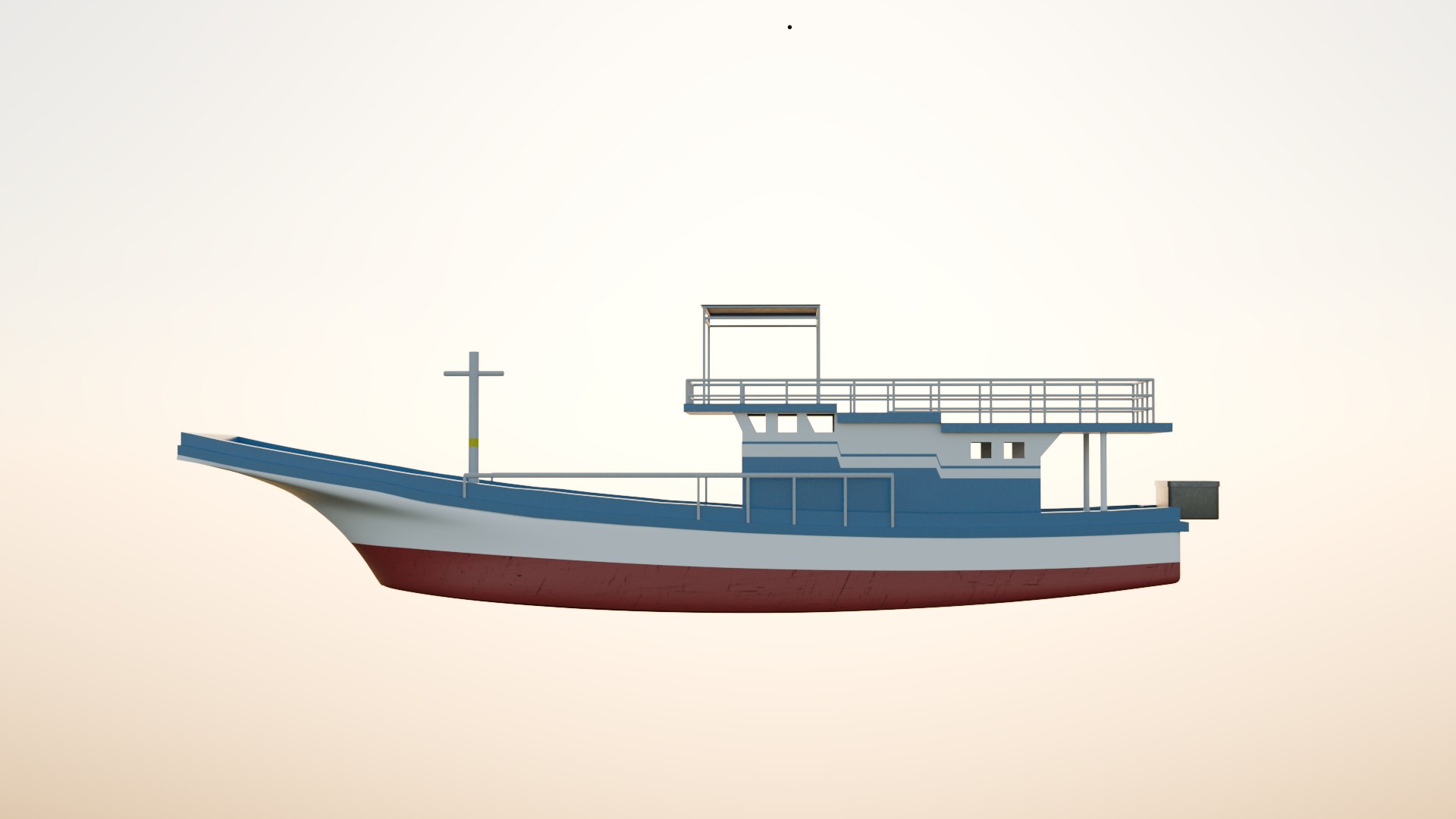 3D Model Huhate Fishing Boat - TurboSquid 2419386