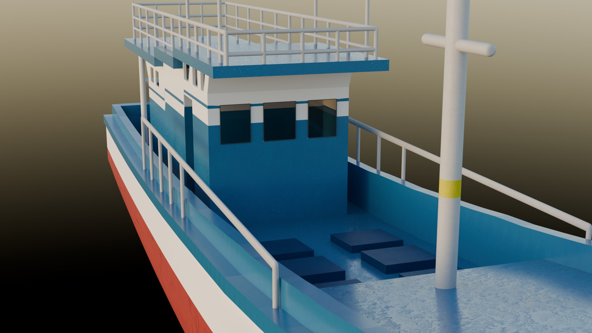 3D Model Huhate Fishing Boat - TurboSquid 2419386