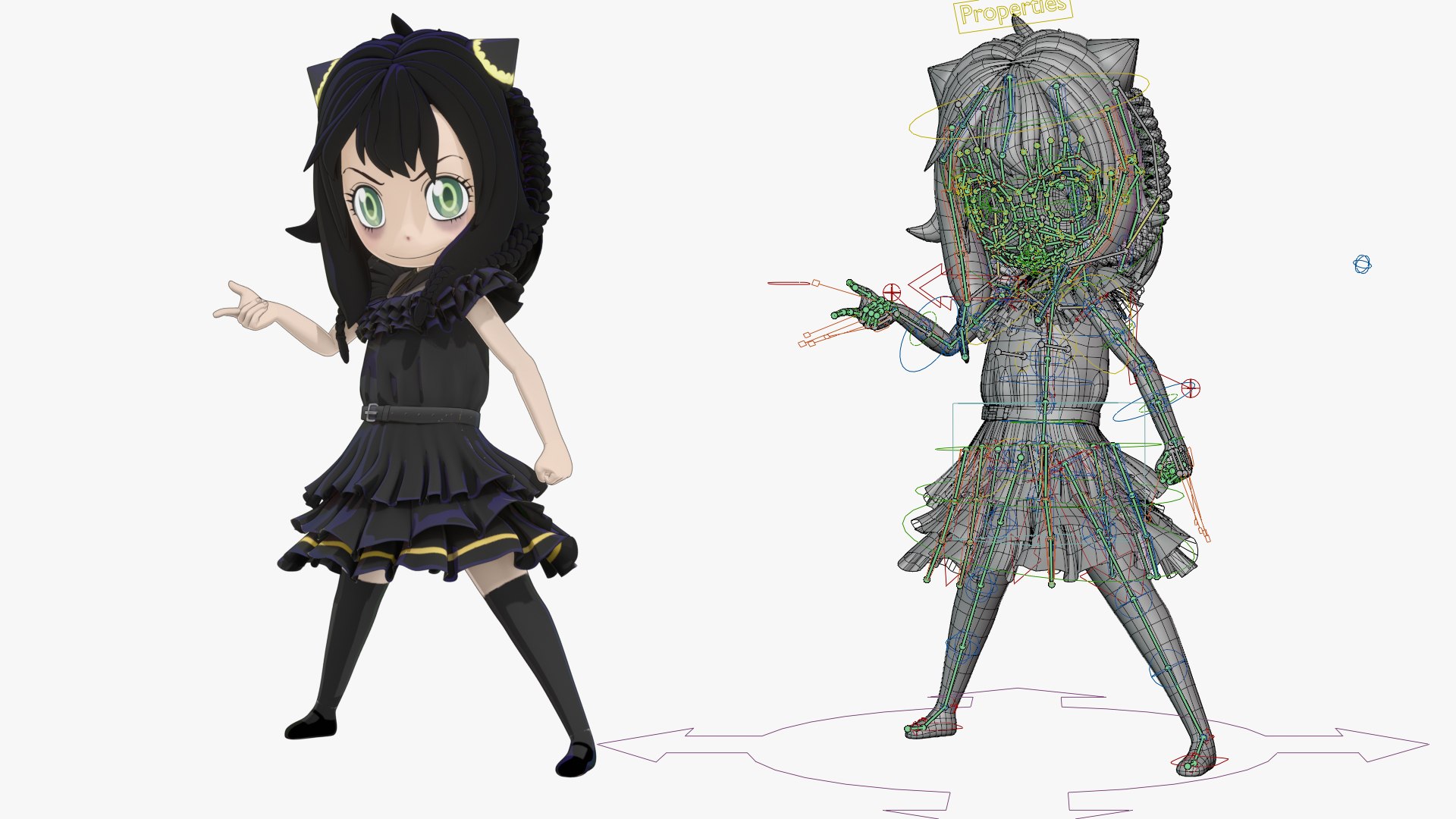 Anya Wednesday Forger Addams 3d Model - Rig - Blender Model ...
