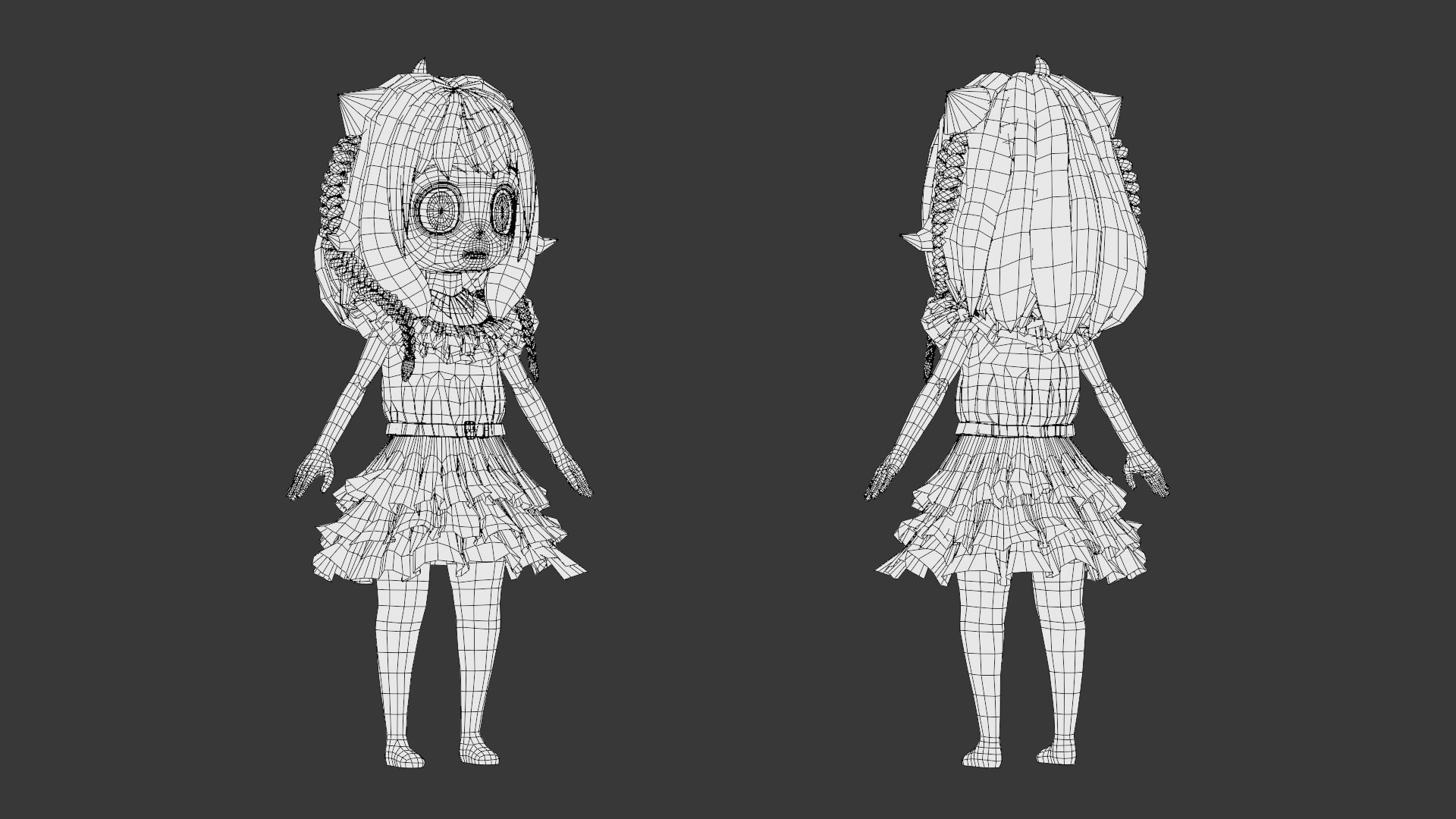 Anya Wednesday Forger Addams 3d Model - Rig - Blender Model ...