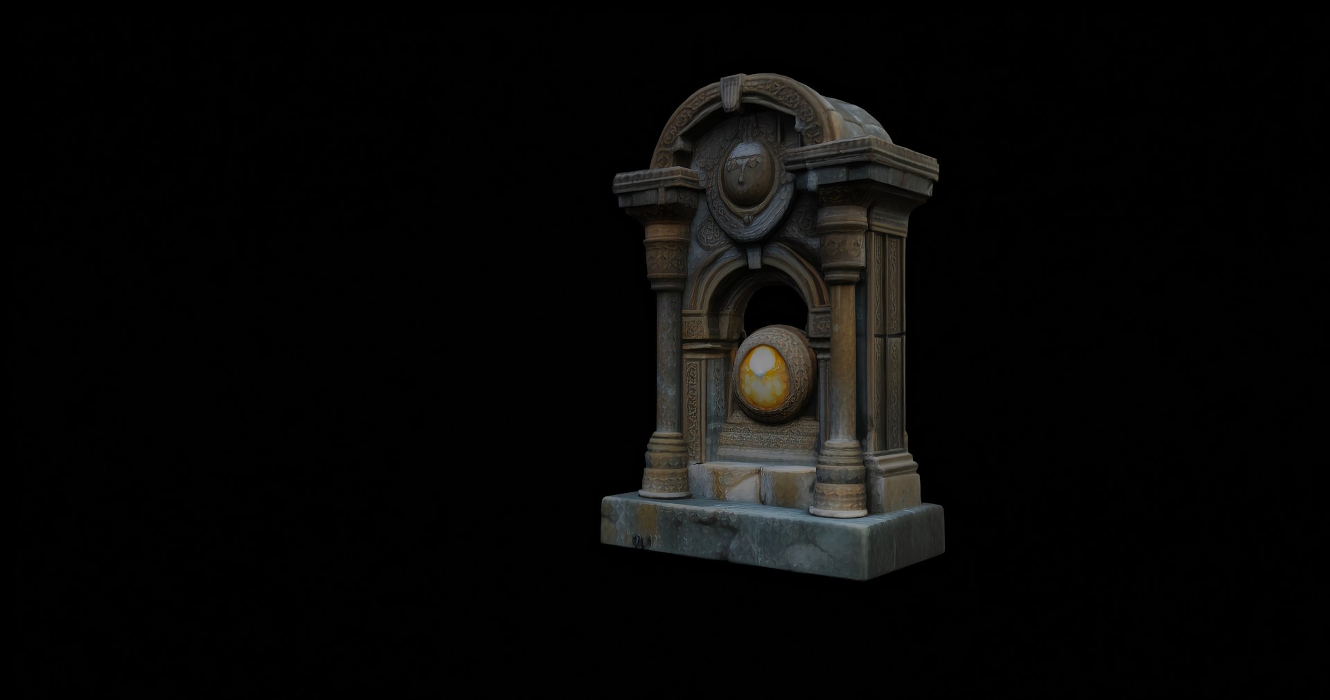Ancient Temple Relic With Glowing Gemstone 3D Model - TurboSquid 2359535