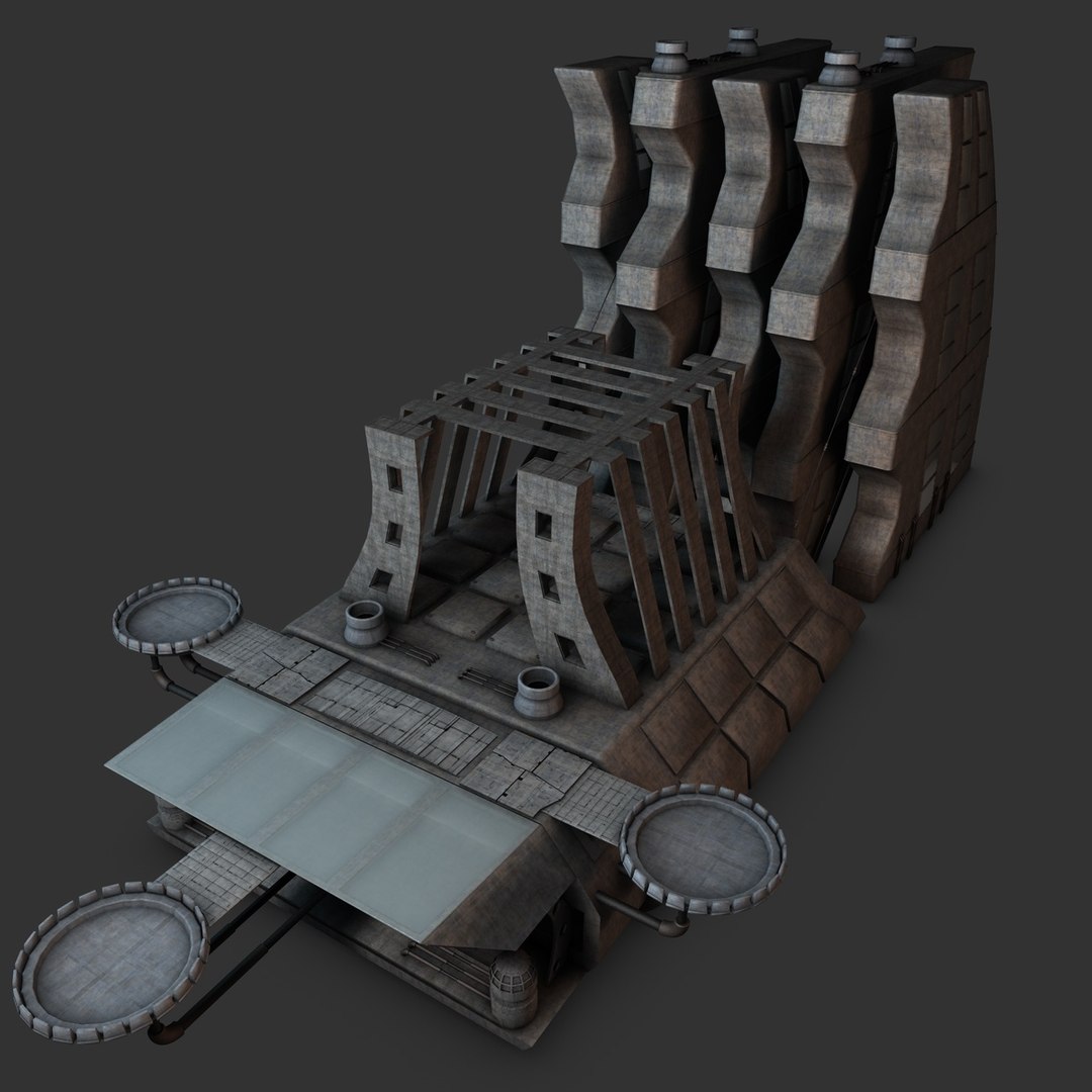 3d Futuristic Science Fiction Building Model