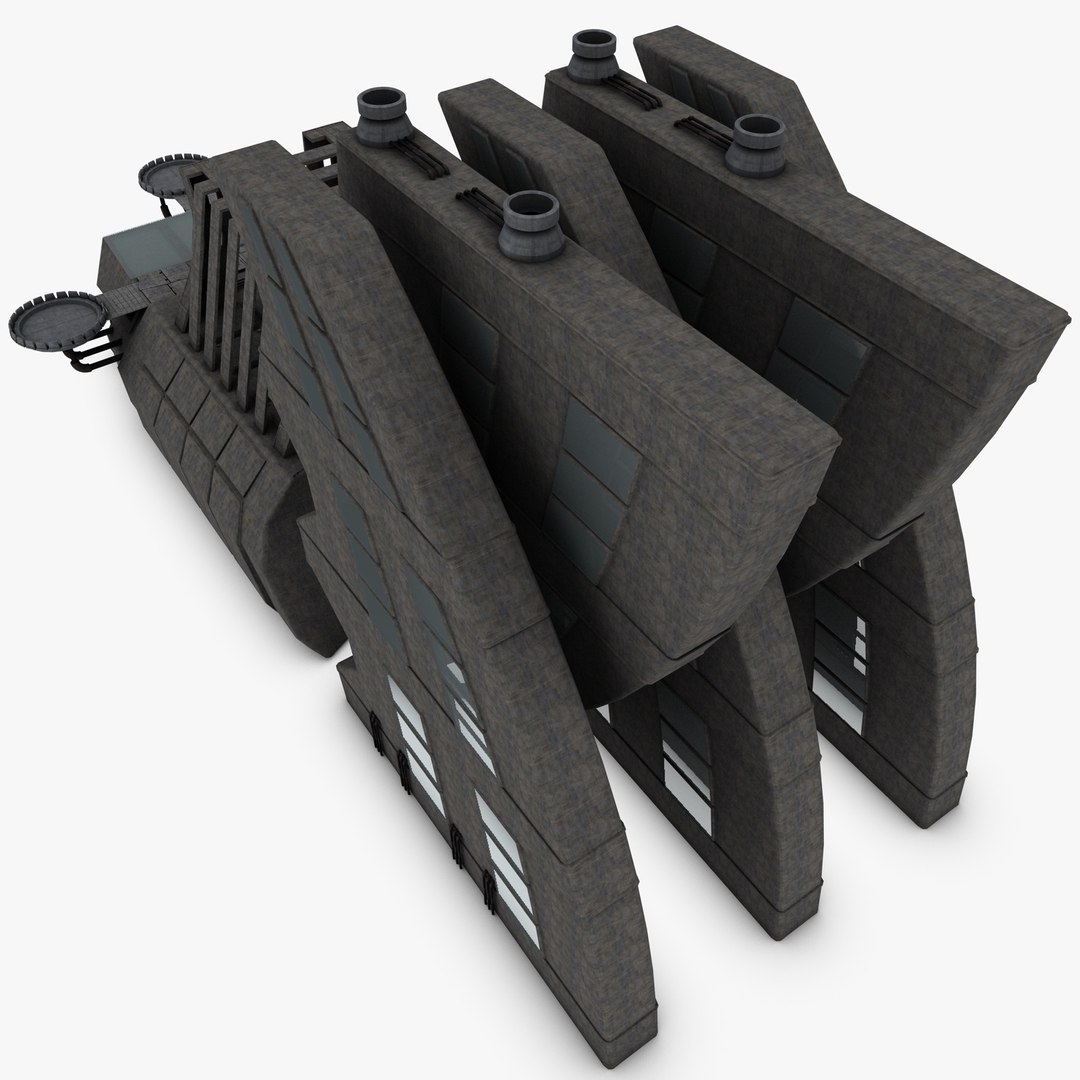 3d Futuristic Science Fiction Building Model