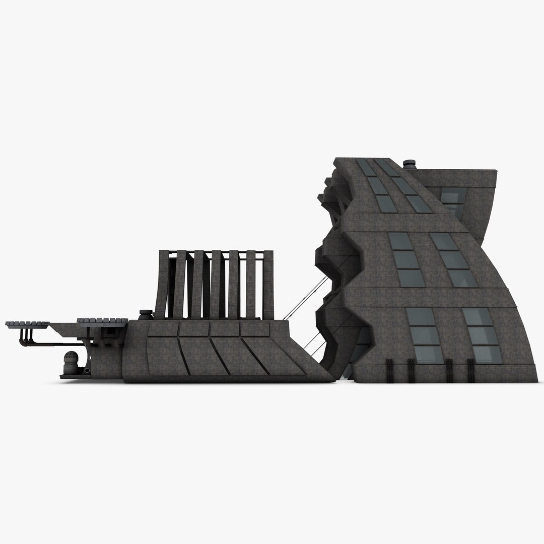 3d Futuristic Science Fiction Building Model