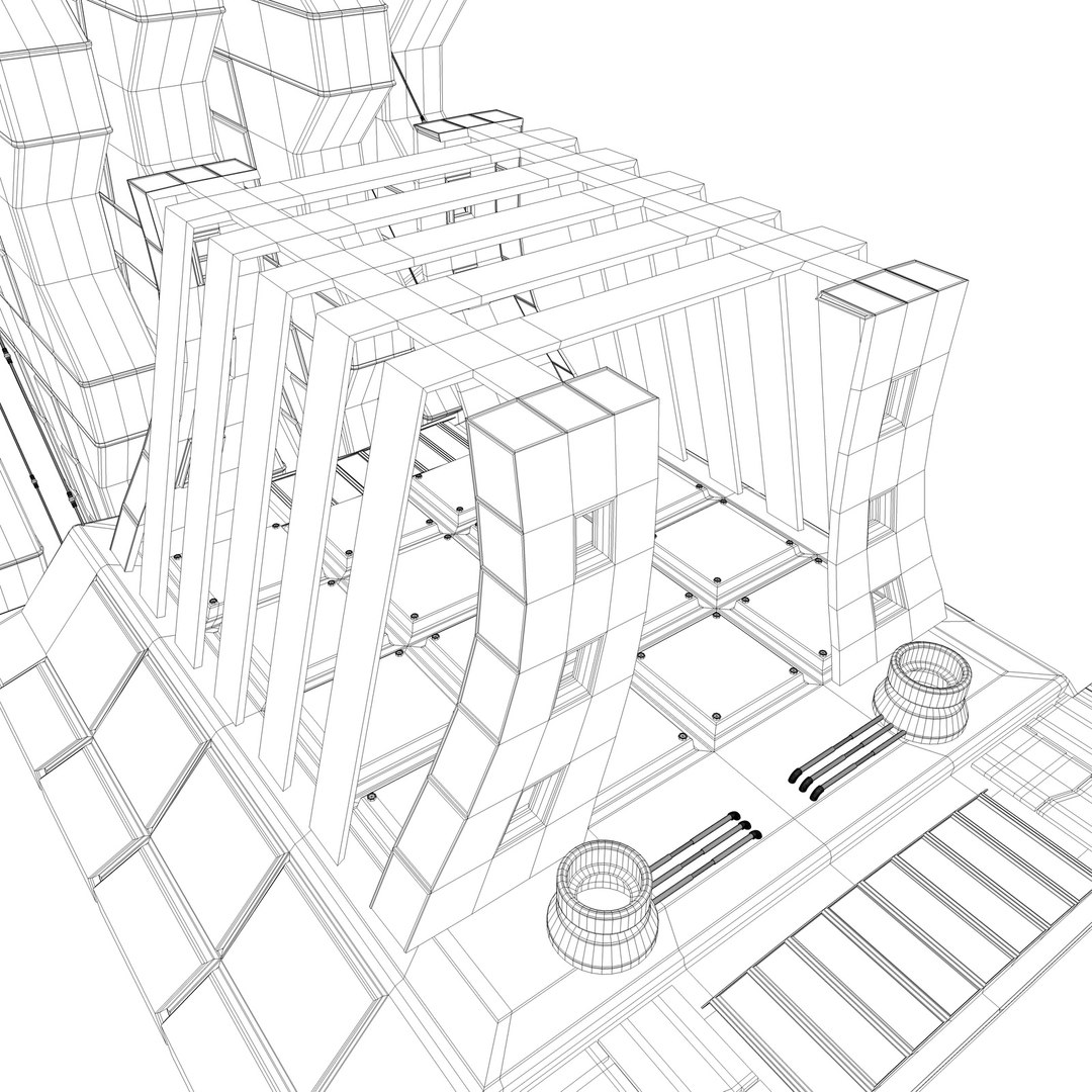 3d Futuristic Science Fiction Building Model