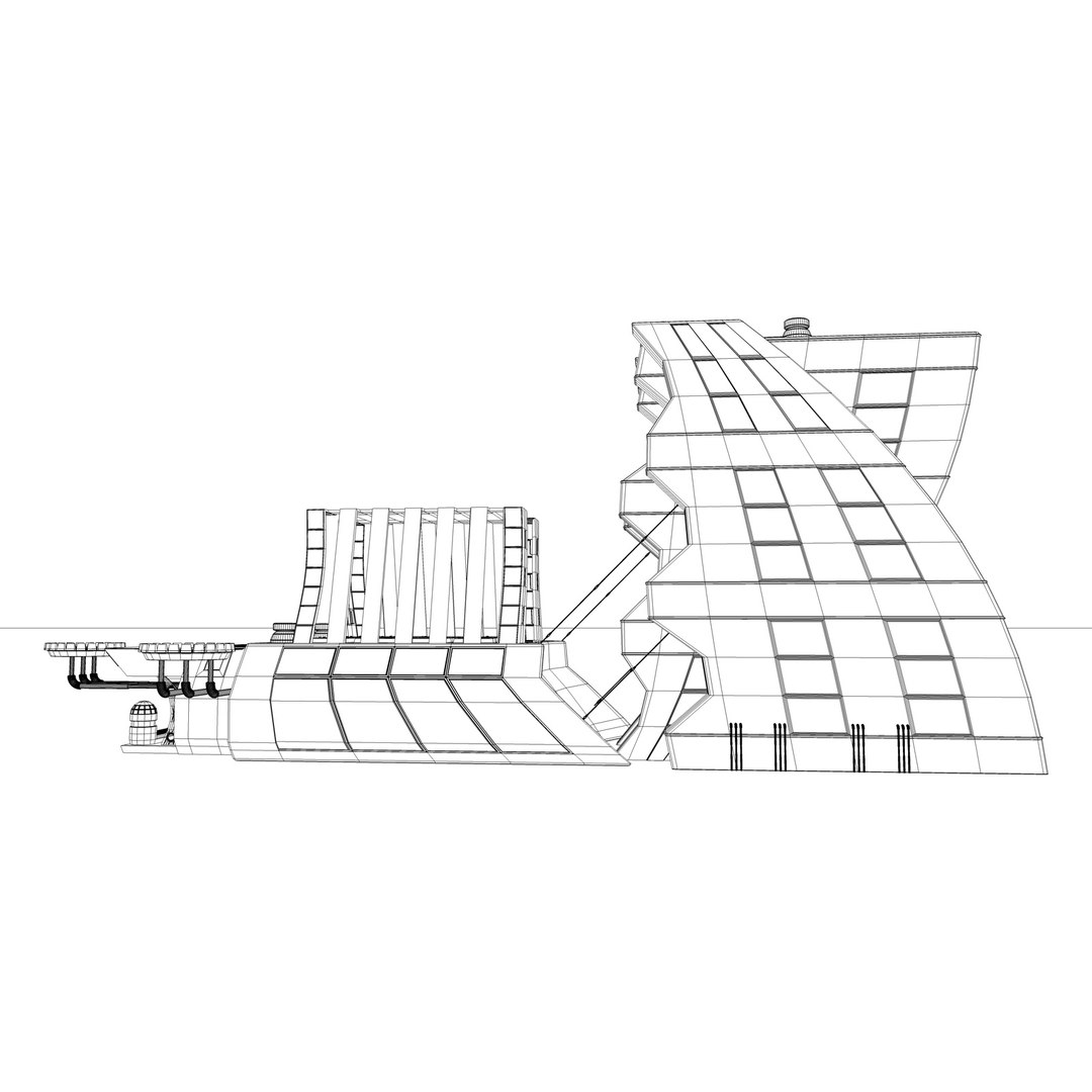 3d Futuristic Science Fiction Building Model