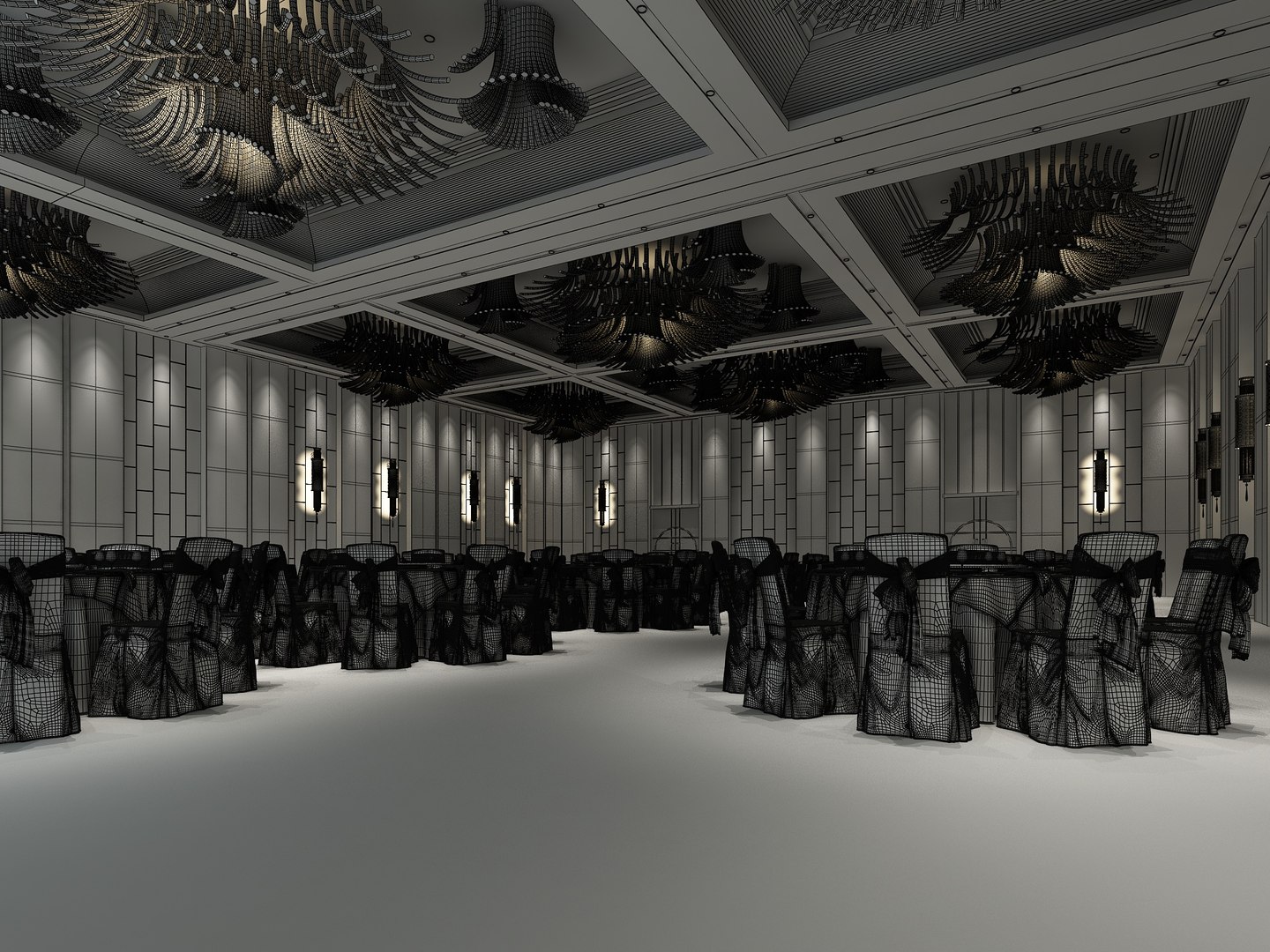 Hotel Banquet Hall 3D Model - TurboSquid 2375528
