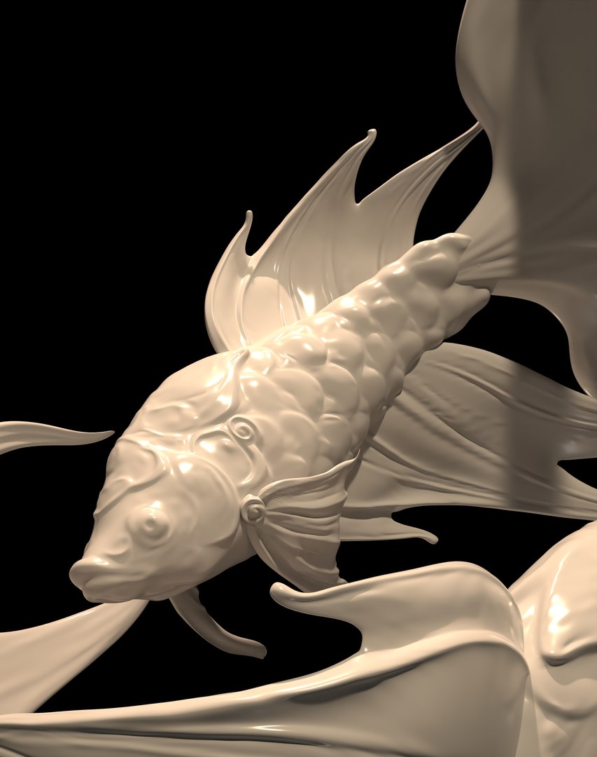 3D Sculpture Fish Model - TurboSquid 1756088