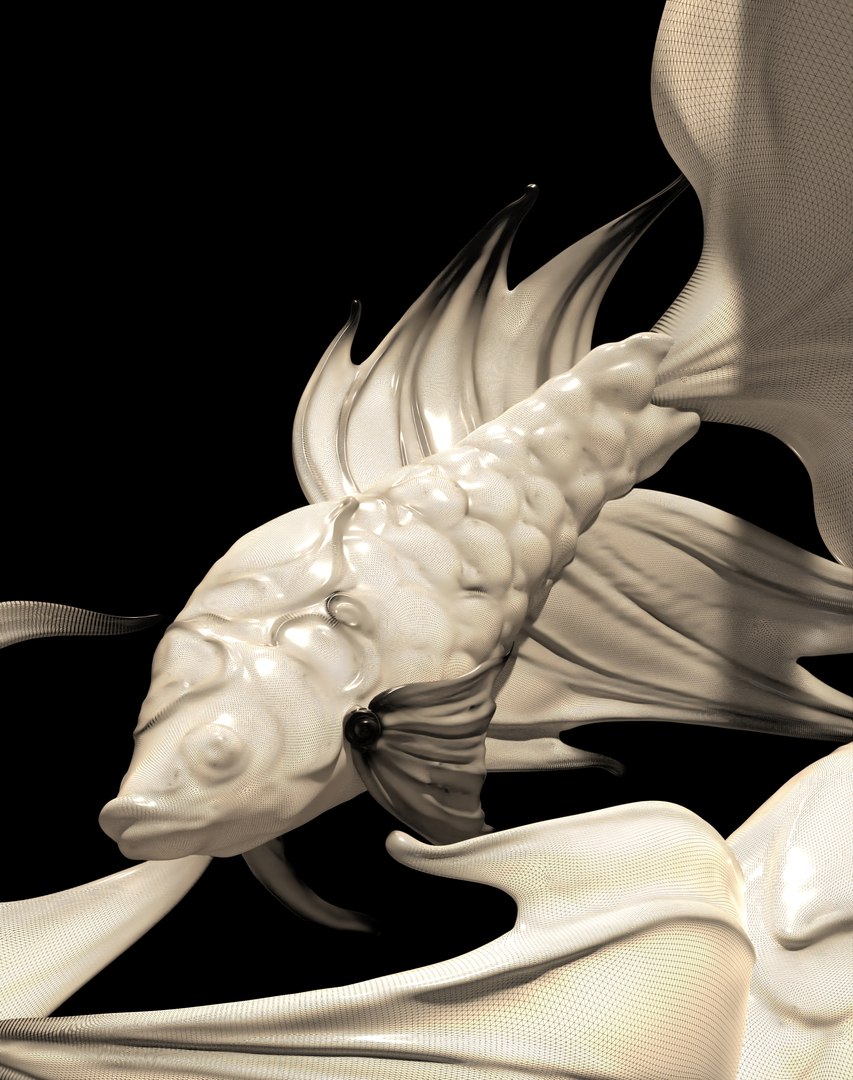 3D Sculpture Fish Model - TurboSquid 1756088