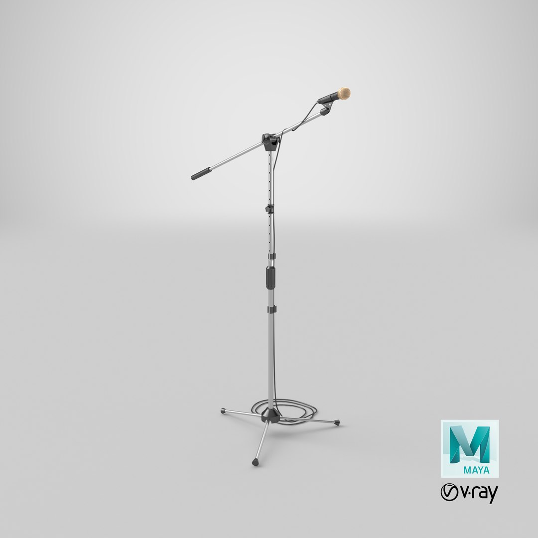 3D Microphone On Stand model - TurboSquid 1823264