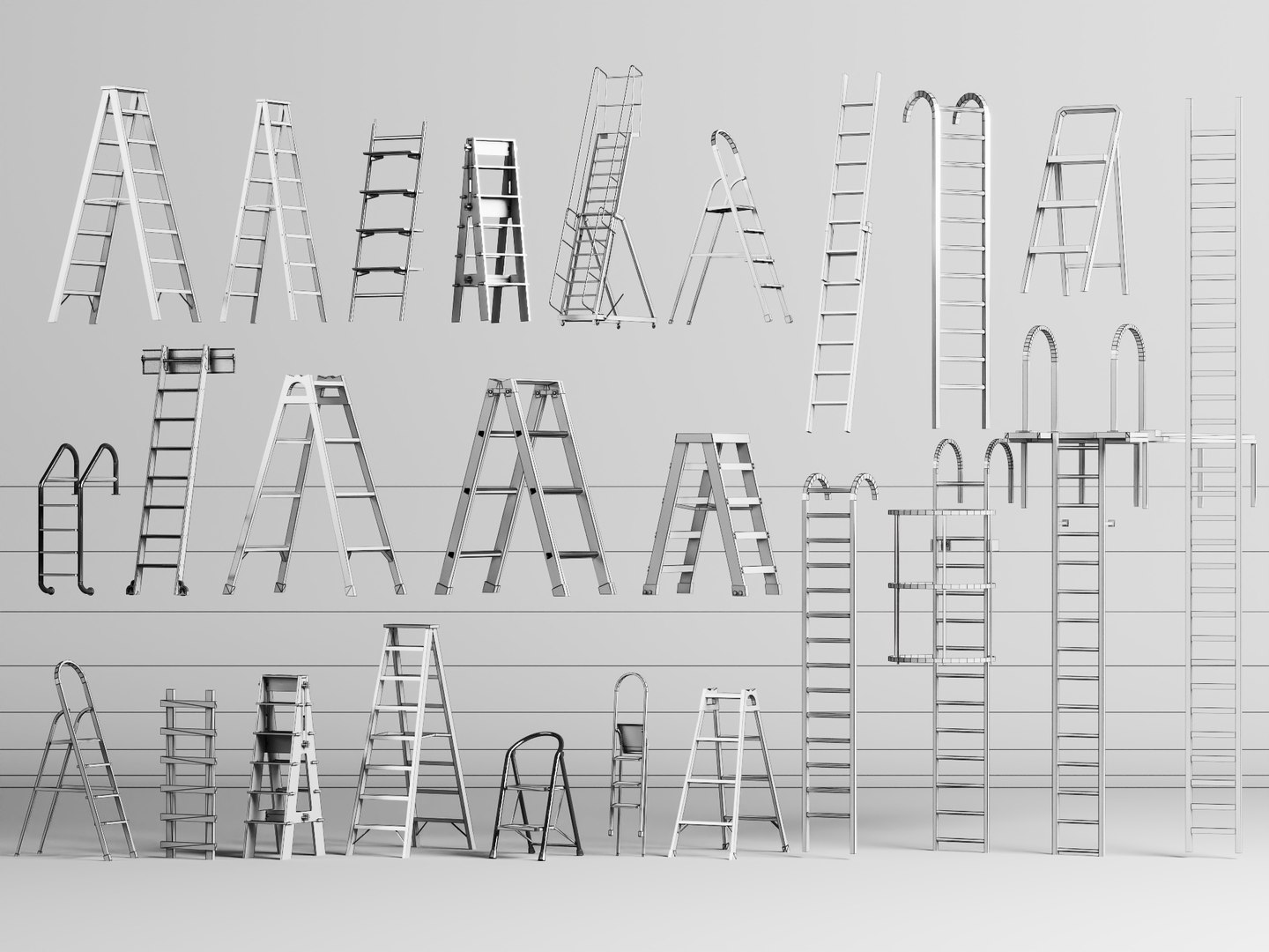 Industrial Ladders 3D Model - TurboSquid 2576522