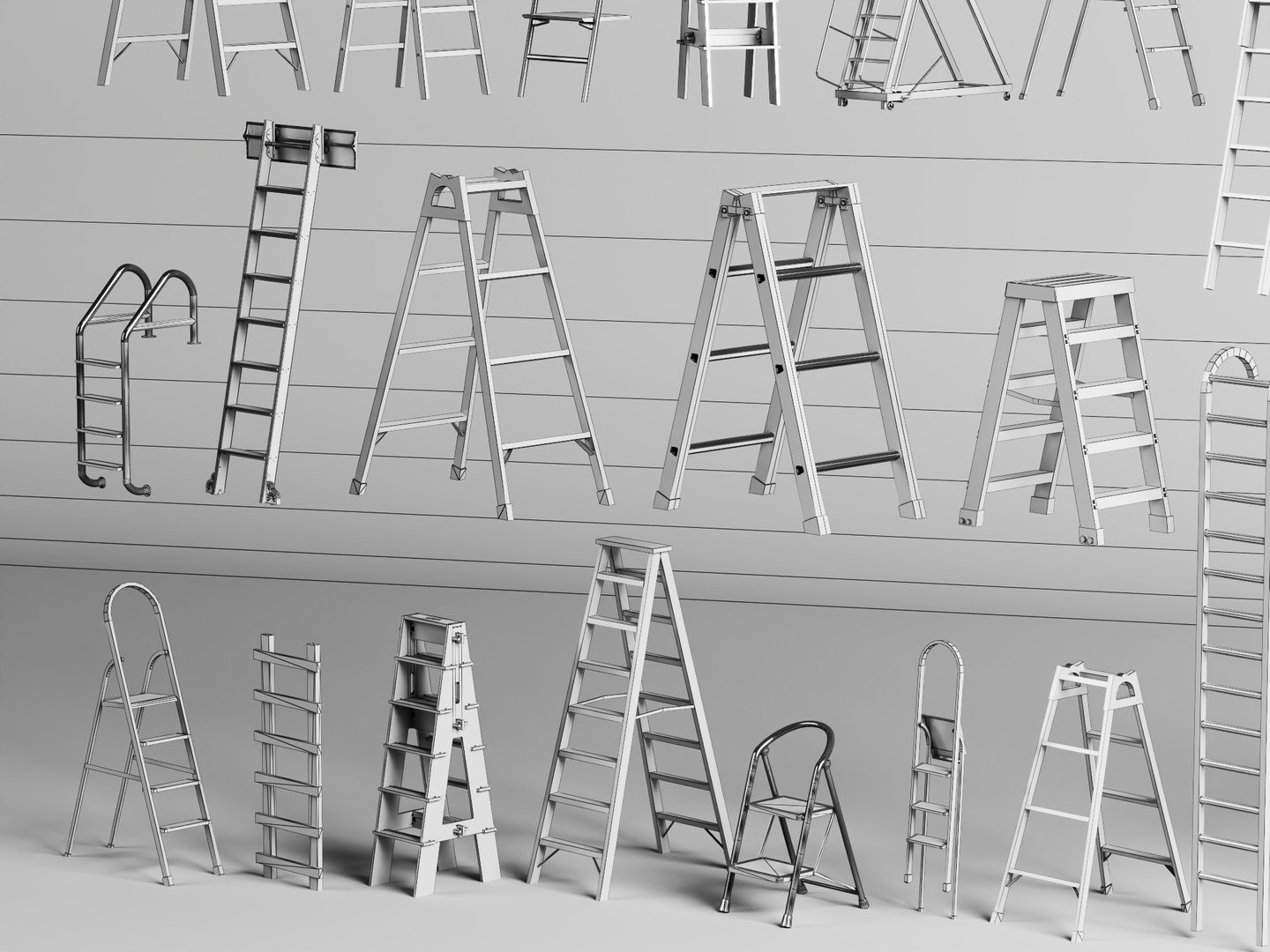 Industrial Ladders 3D Model - TurboSquid 2576522