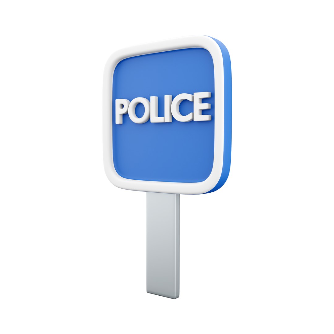 3D Police Road Sign - TurboSquid 2018186