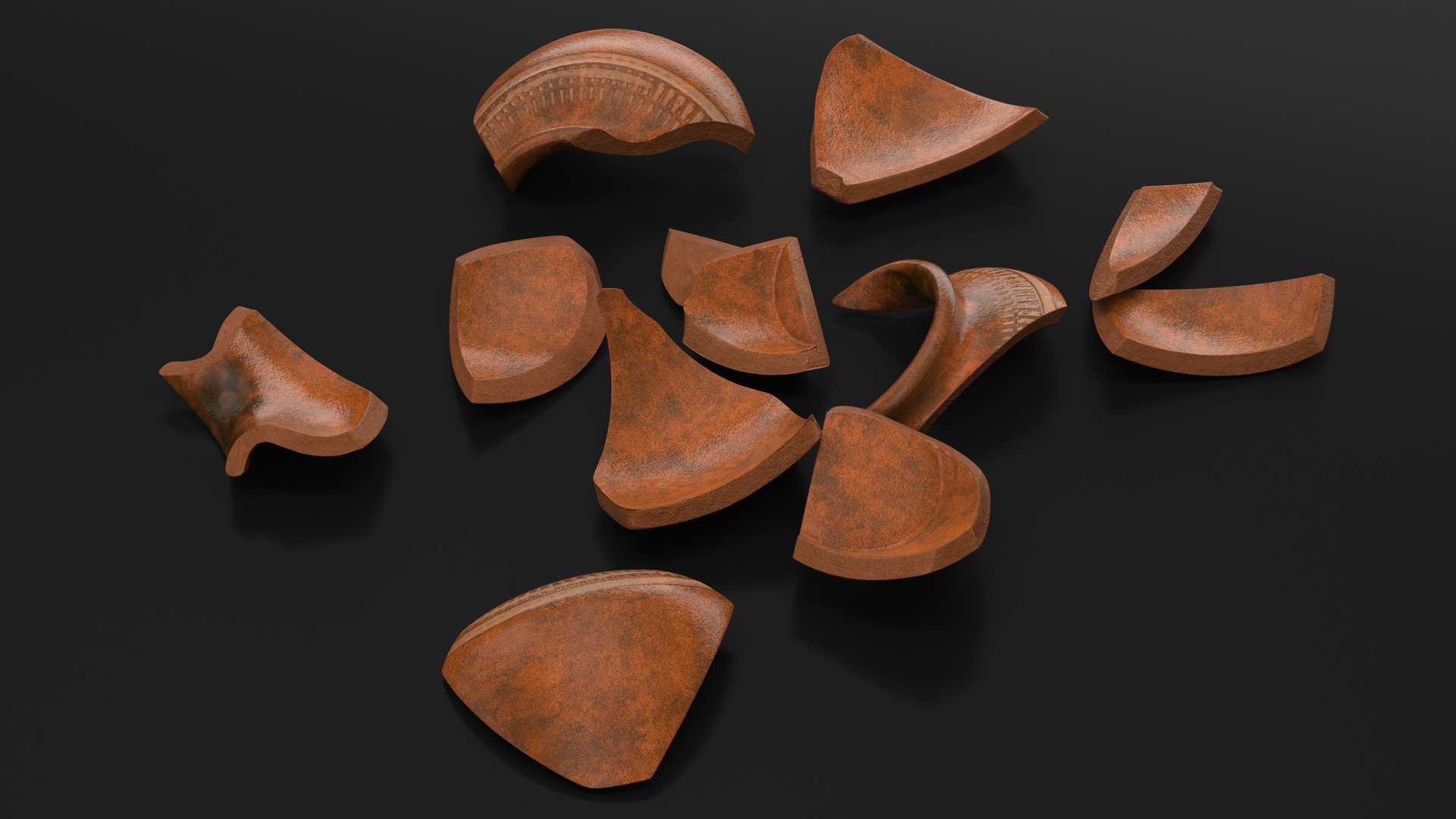 3D Clay Pot Fragments - TurboSquid 1992589
