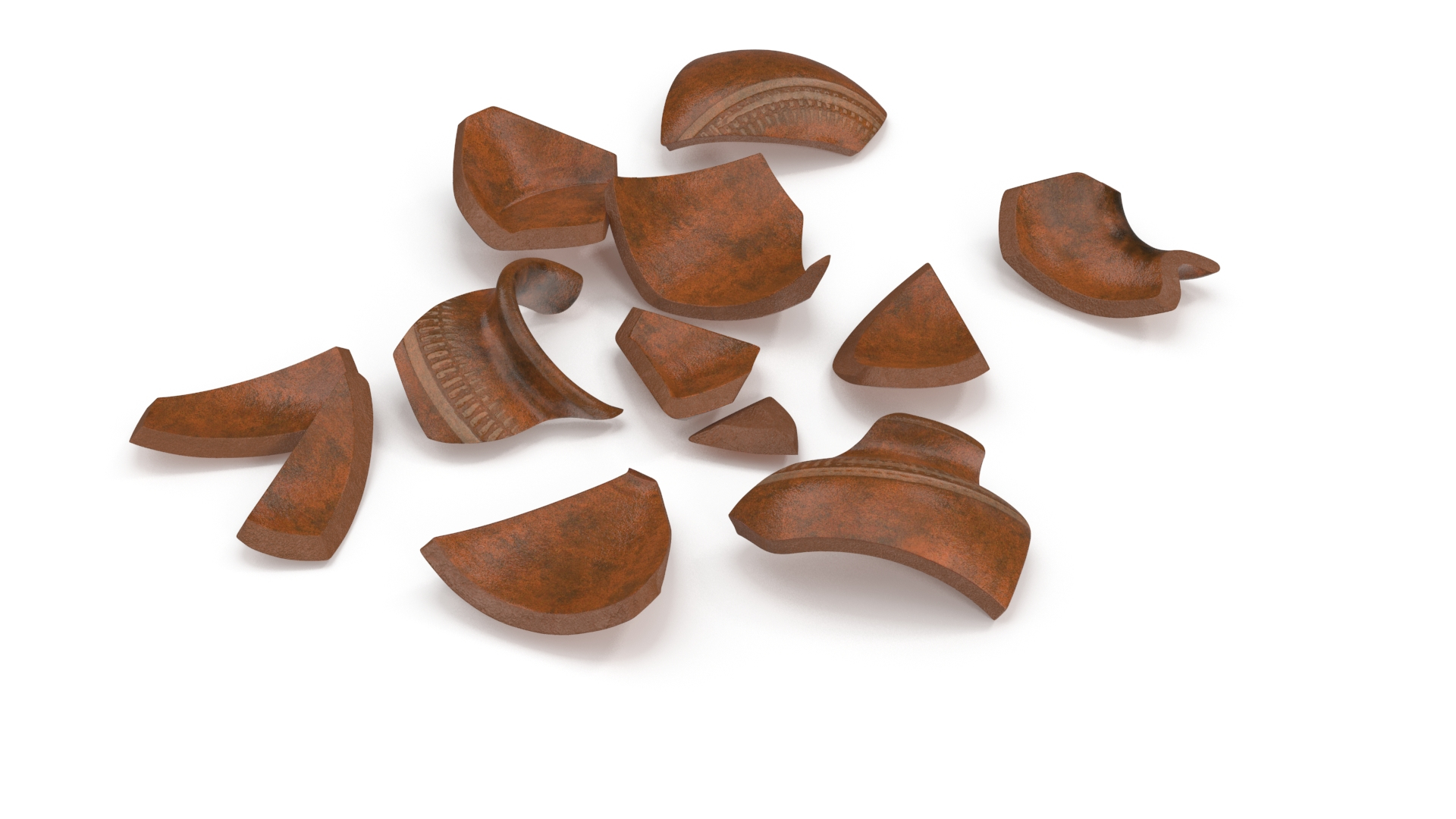 3D Clay Pot Fragments - TurboSquid 1992589