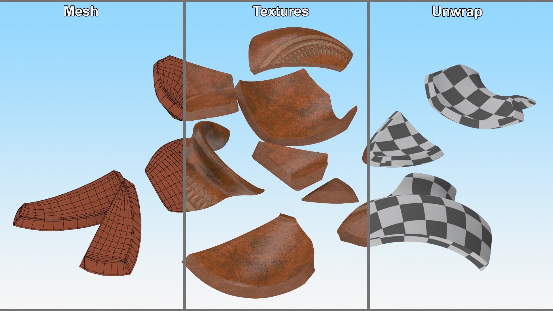 3D Clay Pot Fragments - TurboSquid 1992589