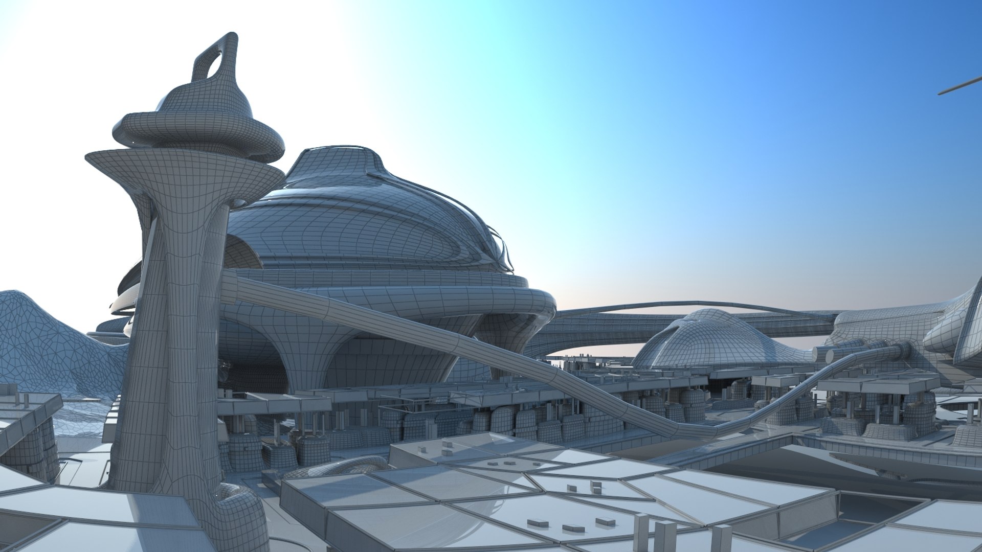 3d Model Futuristic Space