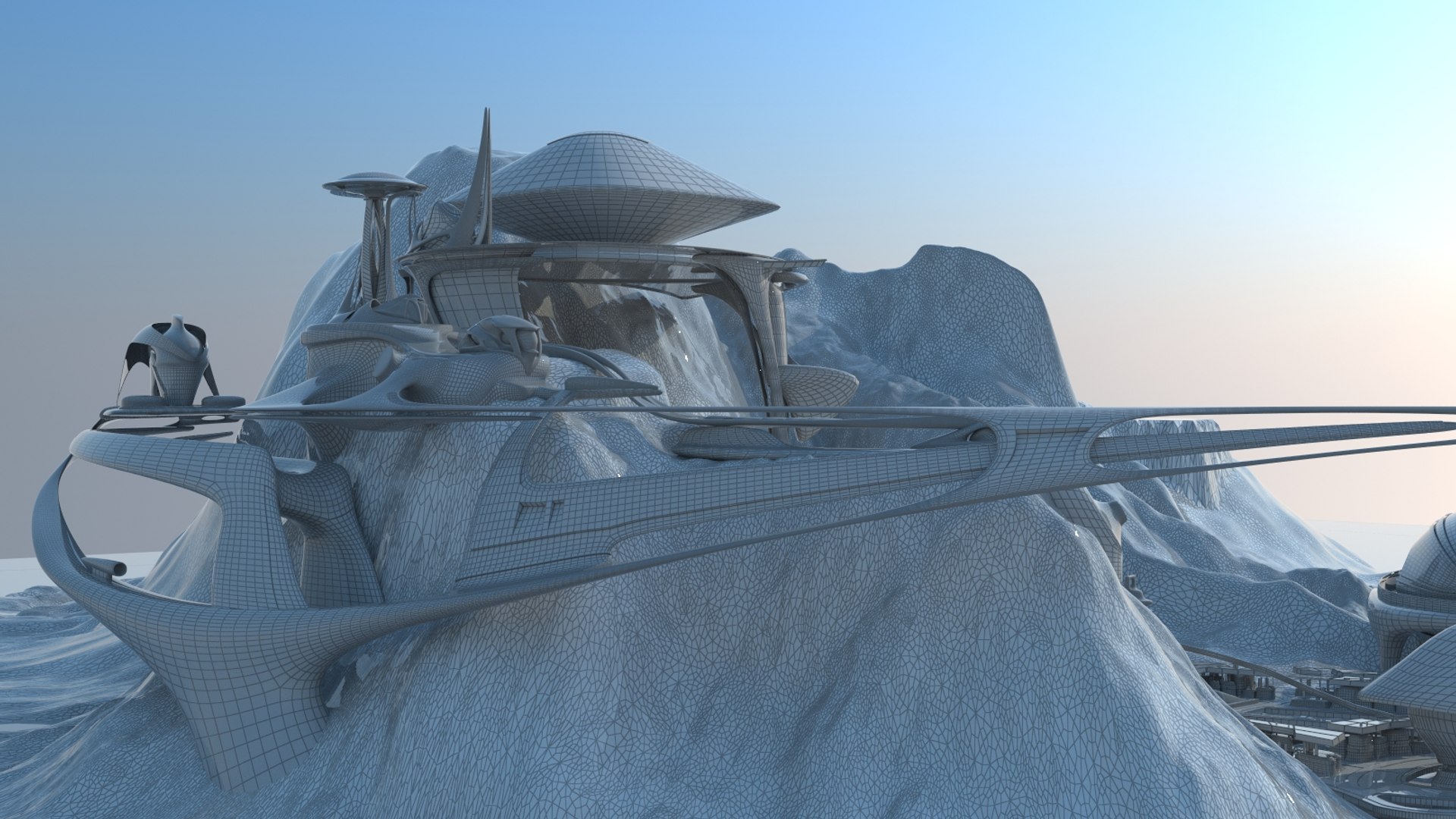 3d Model Futuristic Space