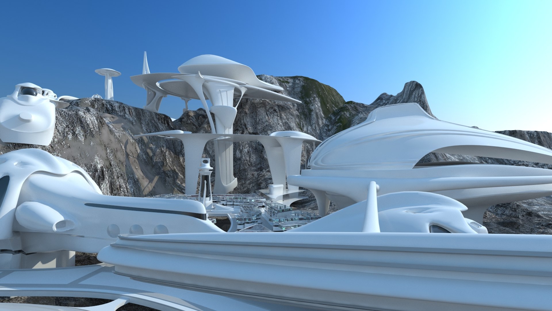 3d Model Futuristic Space