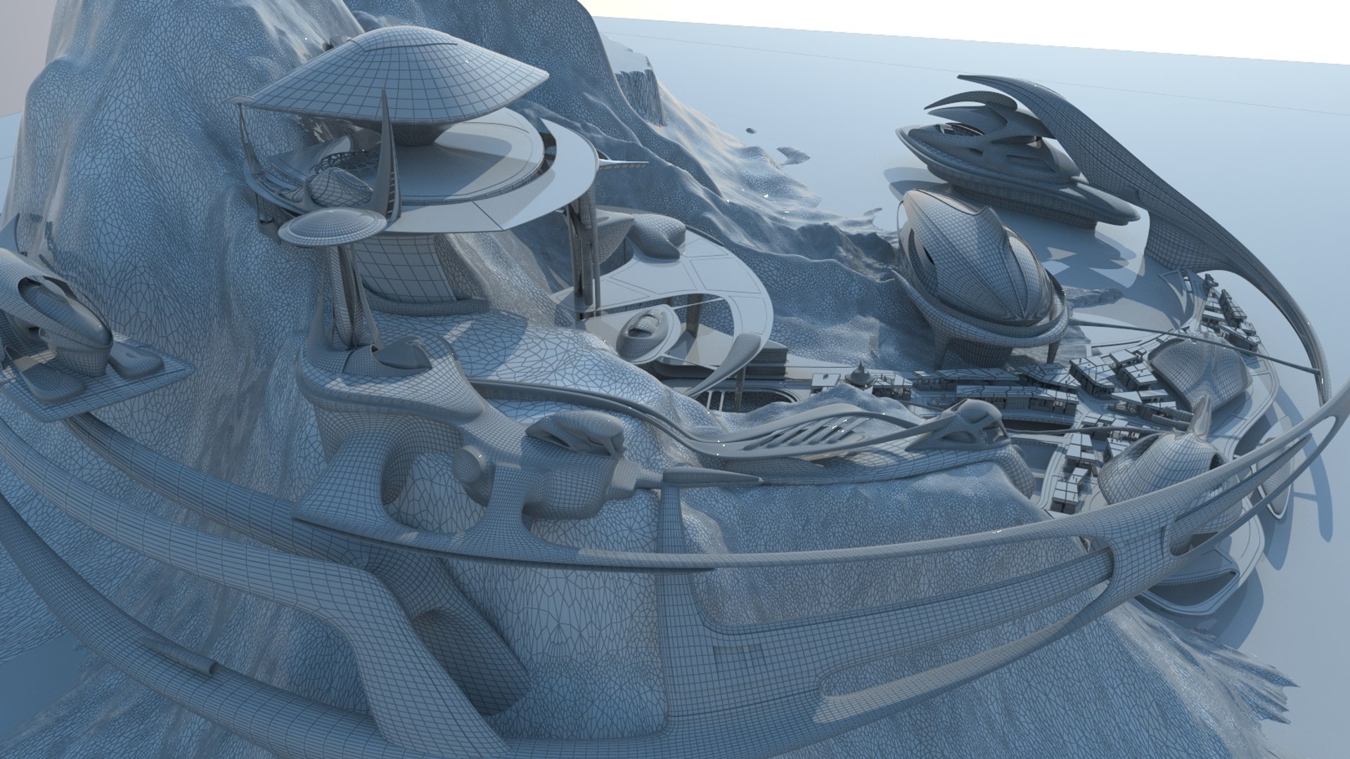 3d Model Futuristic Space