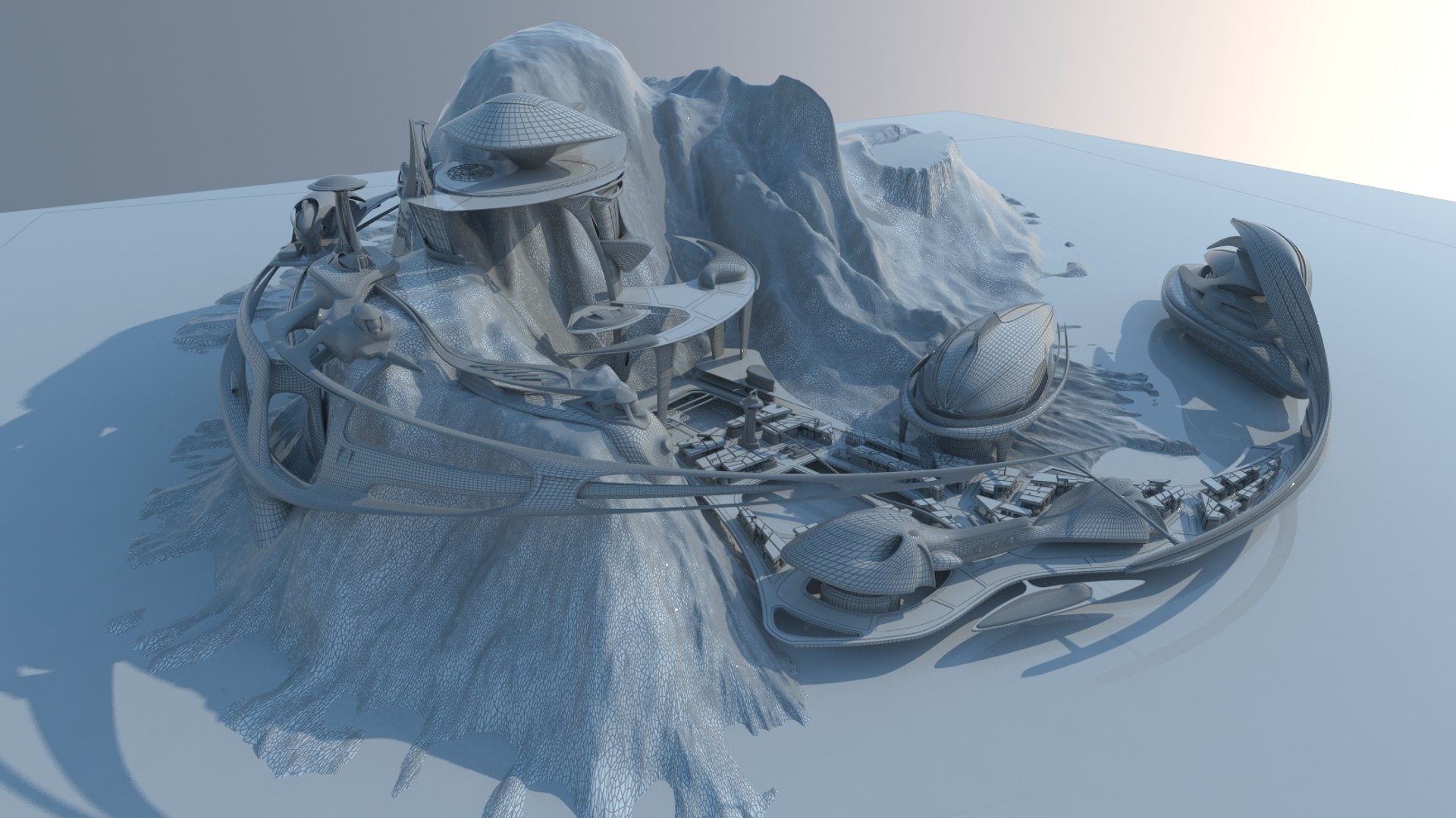 3d Model Futuristic Space