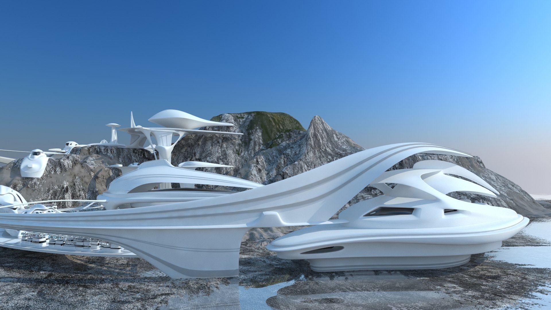 3d Model Futuristic Space