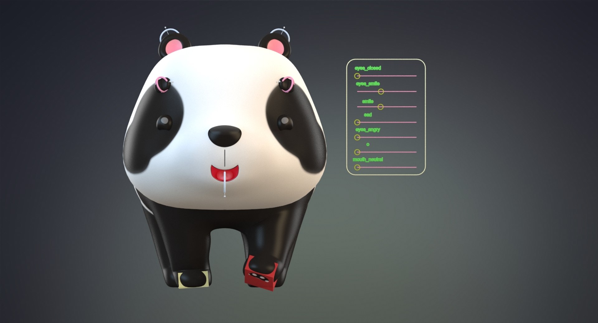 Cute Cartoon Panda Bear Model - TurboSquid 1351074