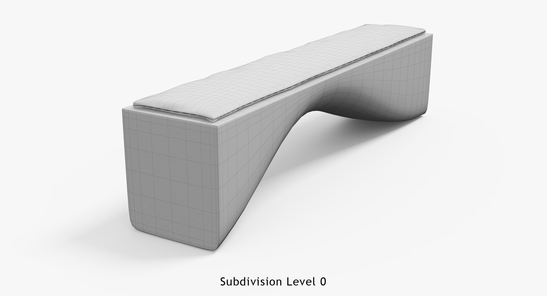 Curve Bench Riva 1920 3d Model