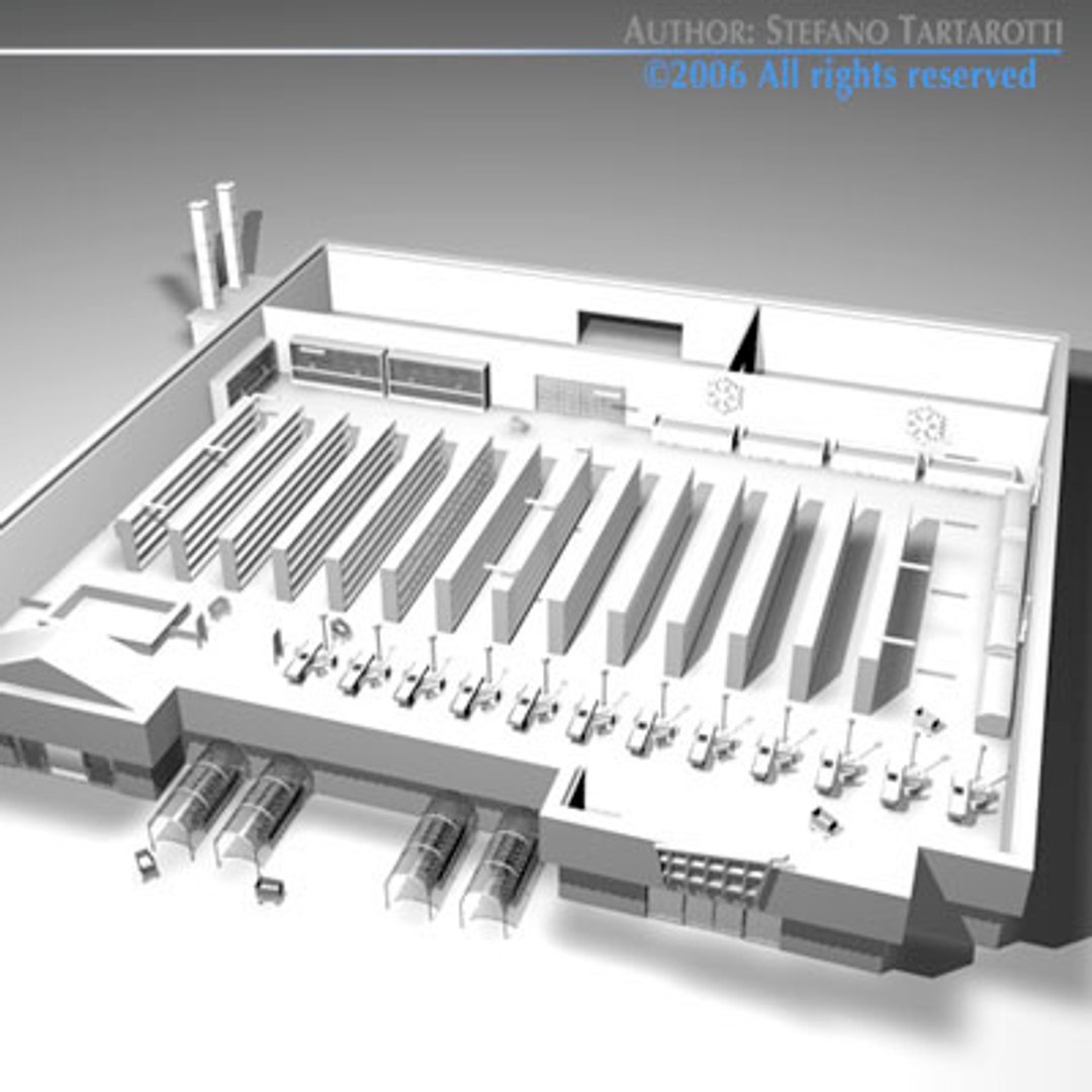 Supermarket Shop Store 3d Model