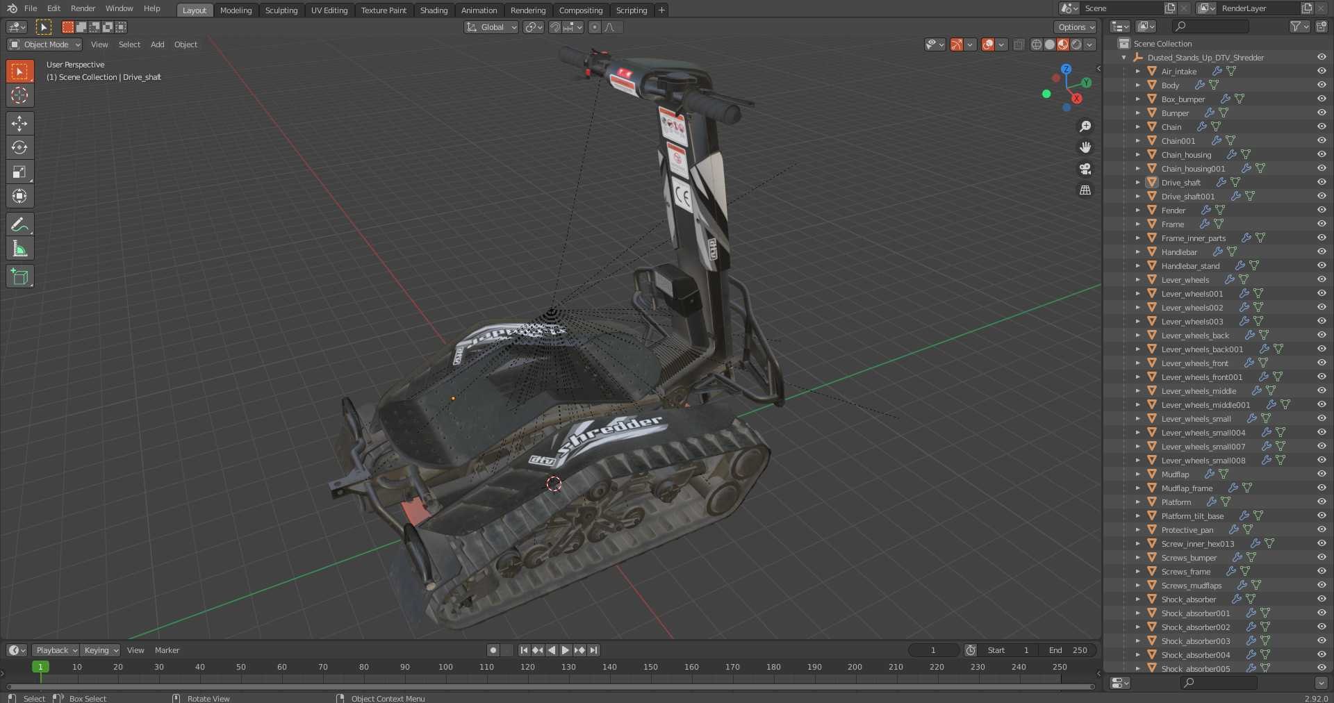 3D Dusted Stands Up DTV Shredder Model - TurboSquid 2174850