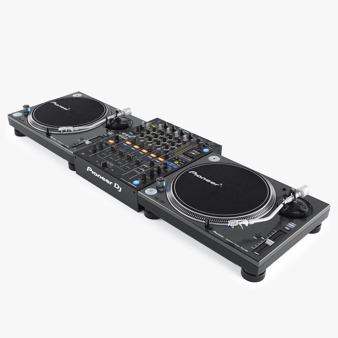 realistic pioneer dj set 3d obj