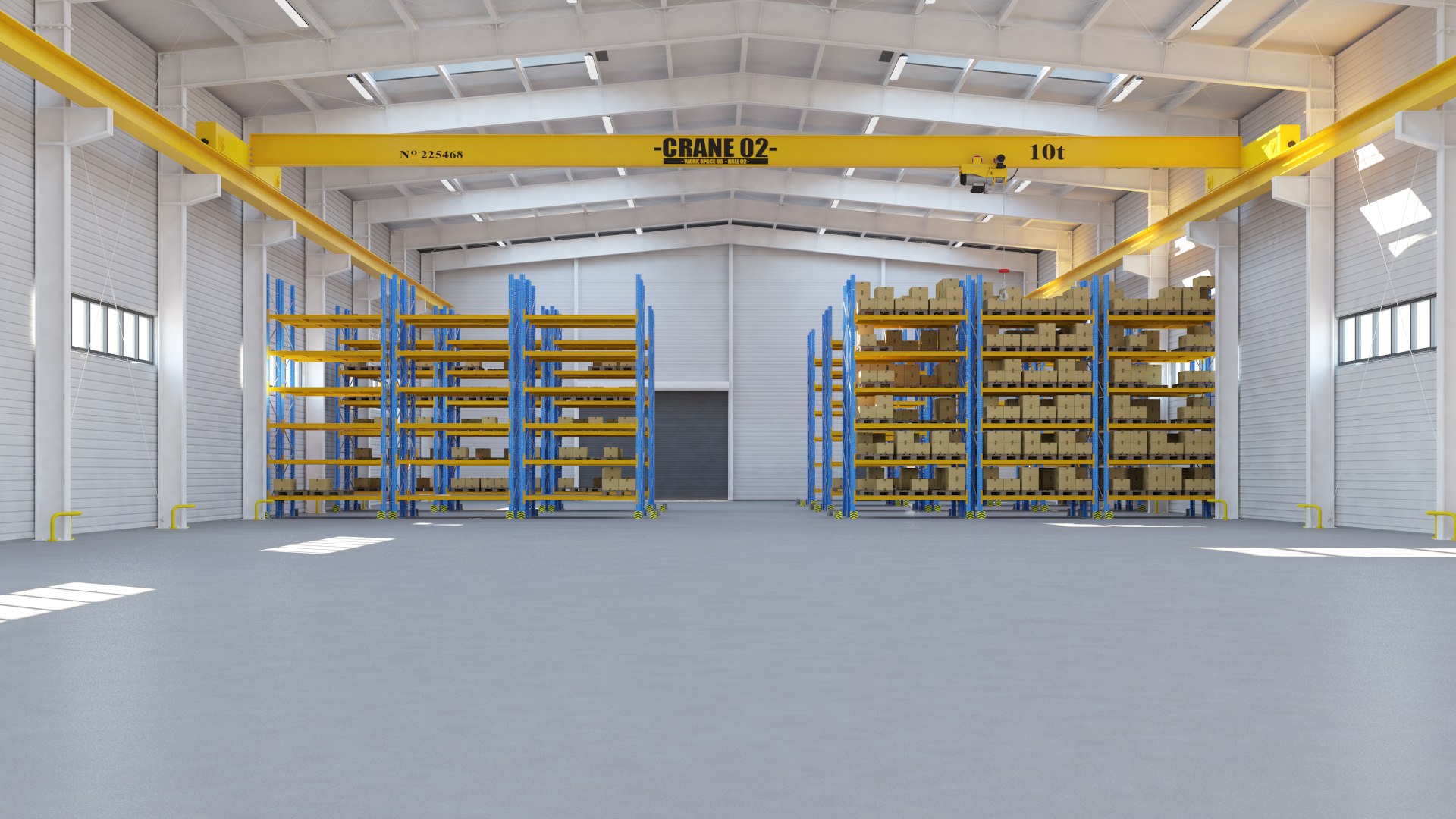 Warehouse With Crane Model - TurboSquid 2045975