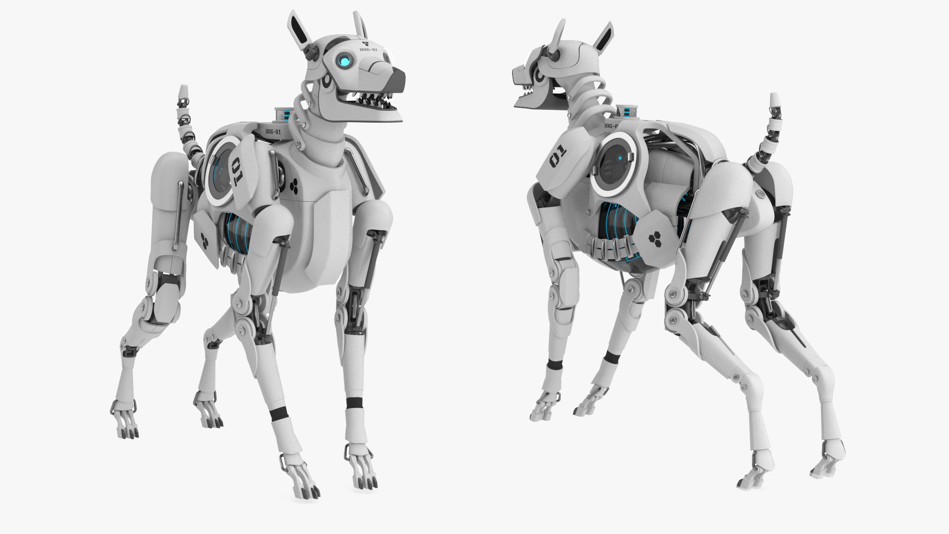 Futuristic Robotic Dog White Rigged For Maya 3D Model - TurboSquid 2319375