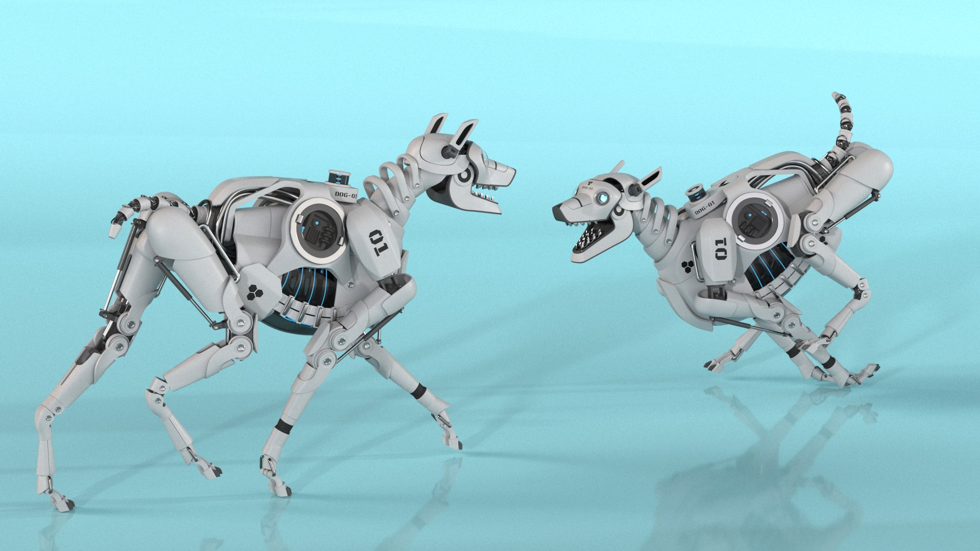 Futuristic Robotic Dog White Rigged For Maya 3D Model - TurboSquid 2319375