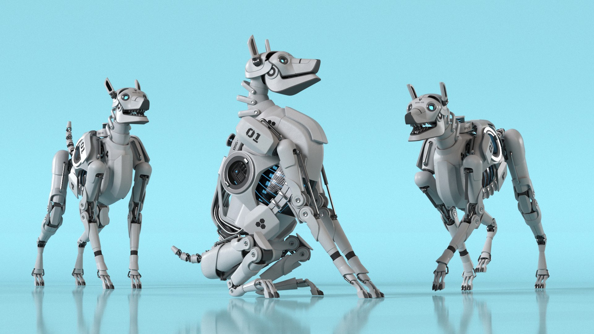 Futuristic Robotic Dog White Rigged For Maya 3D Model - TurboSquid 2319375