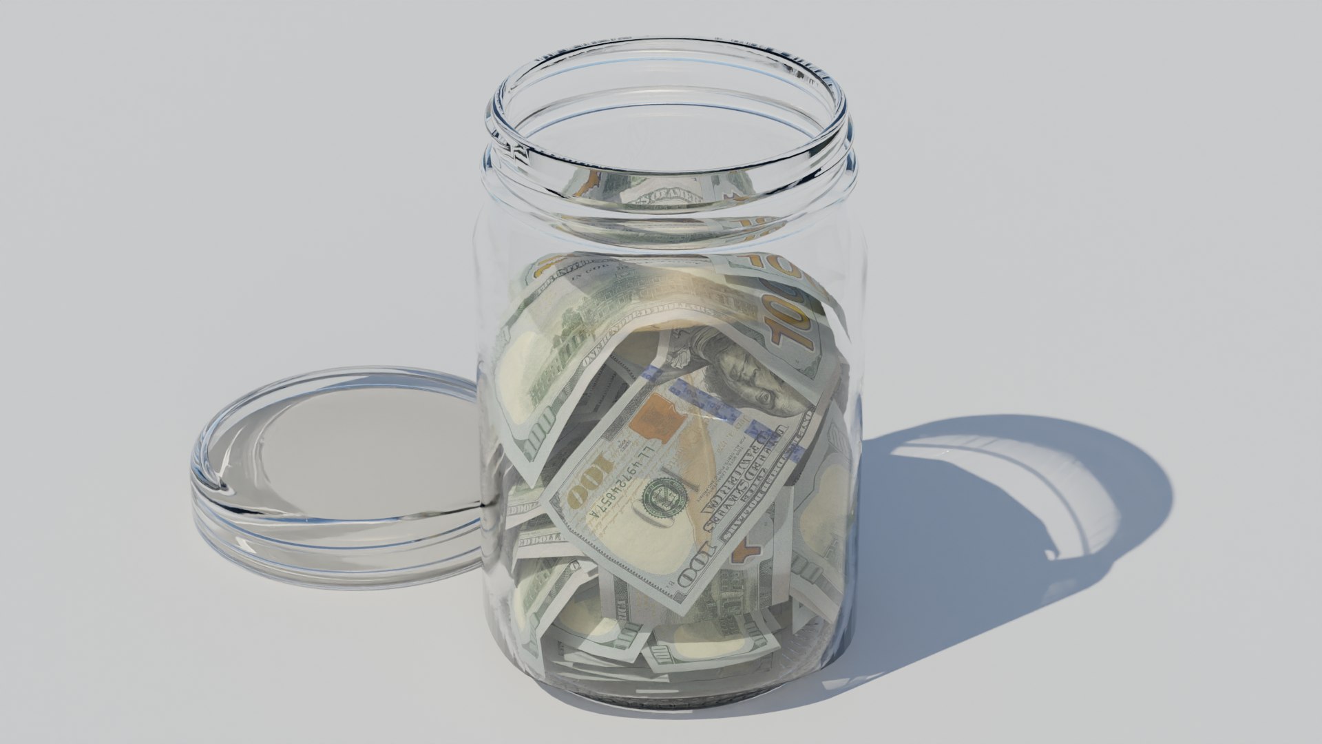 3D Dollars Glass Jar - TurboSquid 1851665