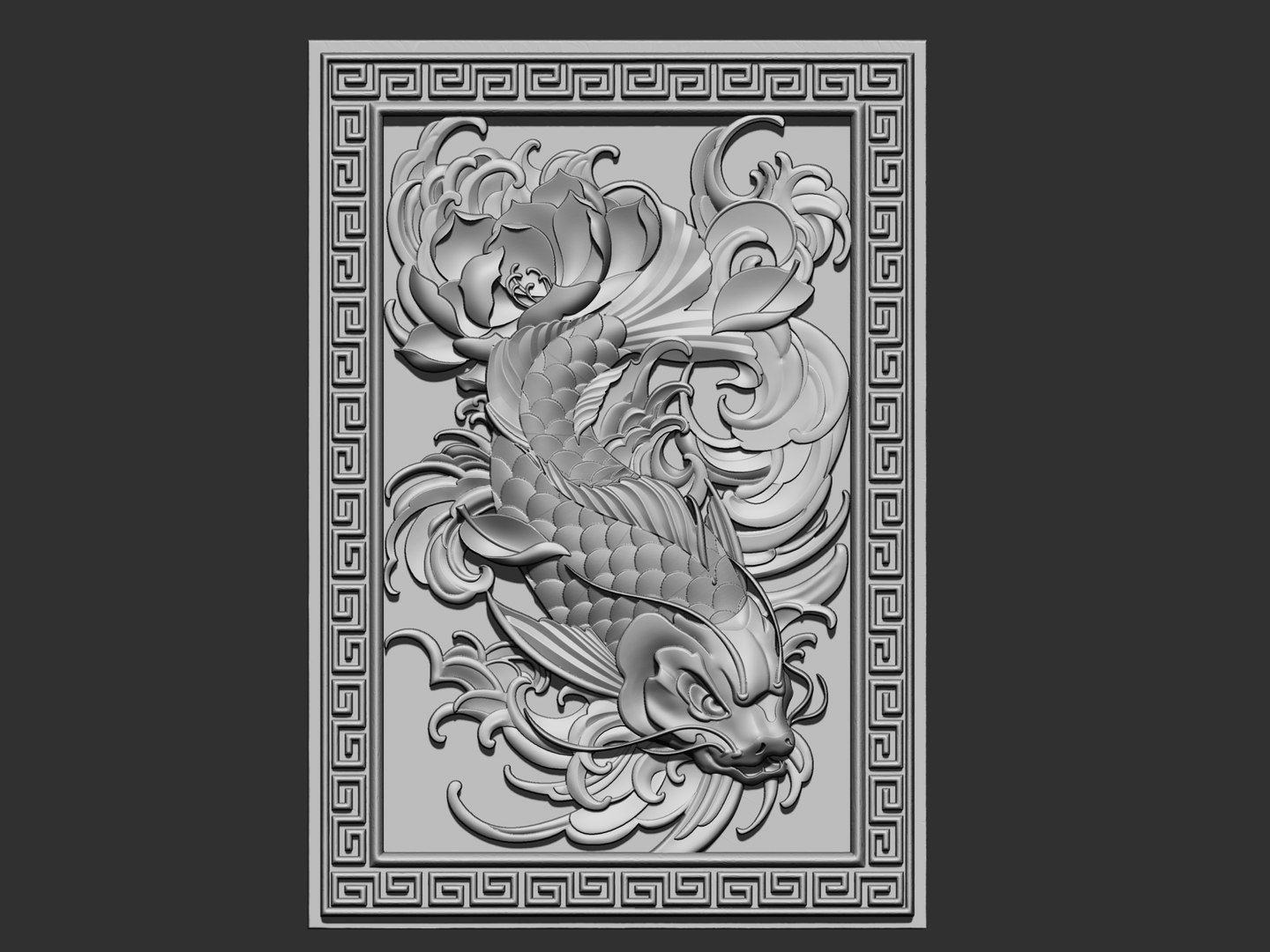 3D Bas-relief of a fish - TurboSquid 2179990