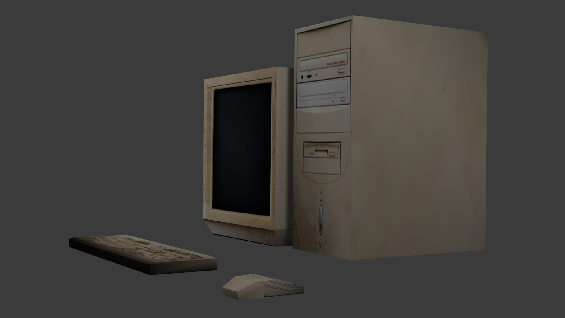 Low Poly Computer Old School PC 3D Model - TurboSquid 2247085