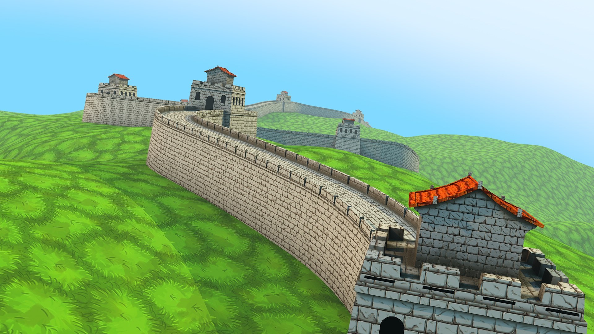 Great wall cartoon 3D - TurboSquid 1511400