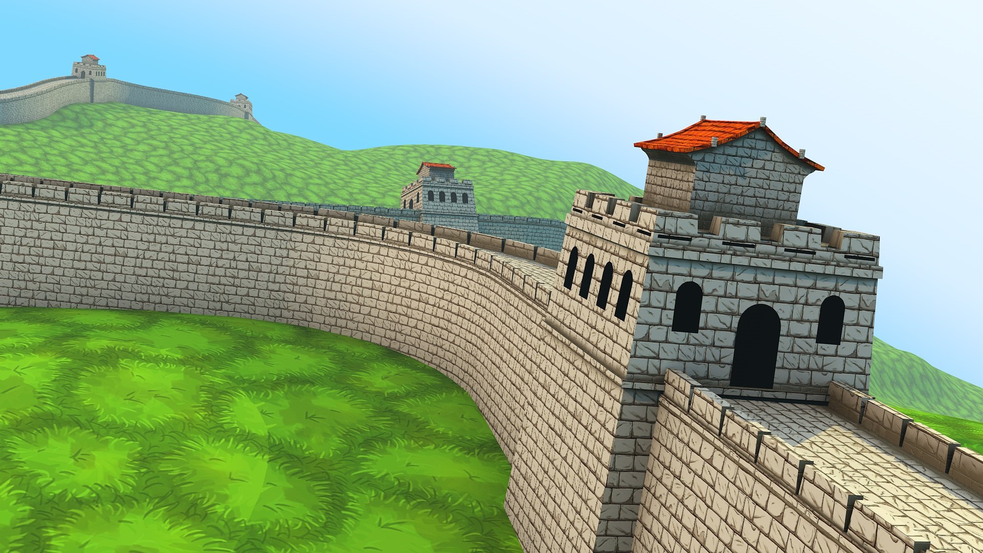 Great wall cartoon 3D - TurboSquid 1511400