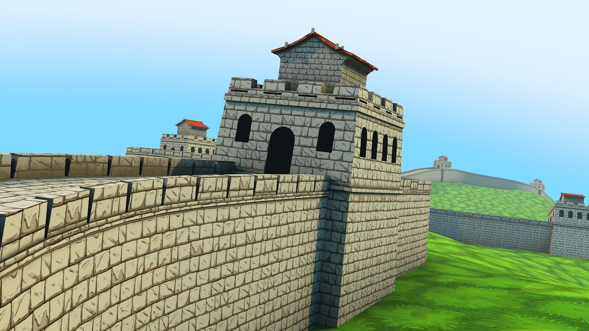 Great wall cartoon 3D - TurboSquid 1511400