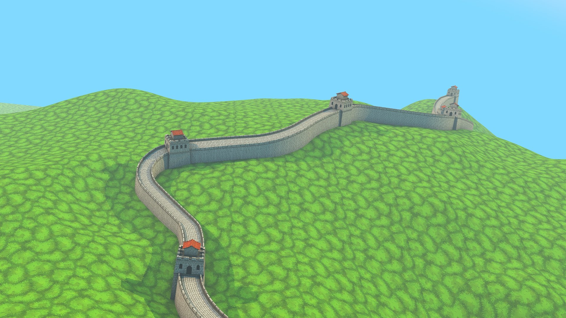Great wall cartoon 3D - TurboSquid 1511400