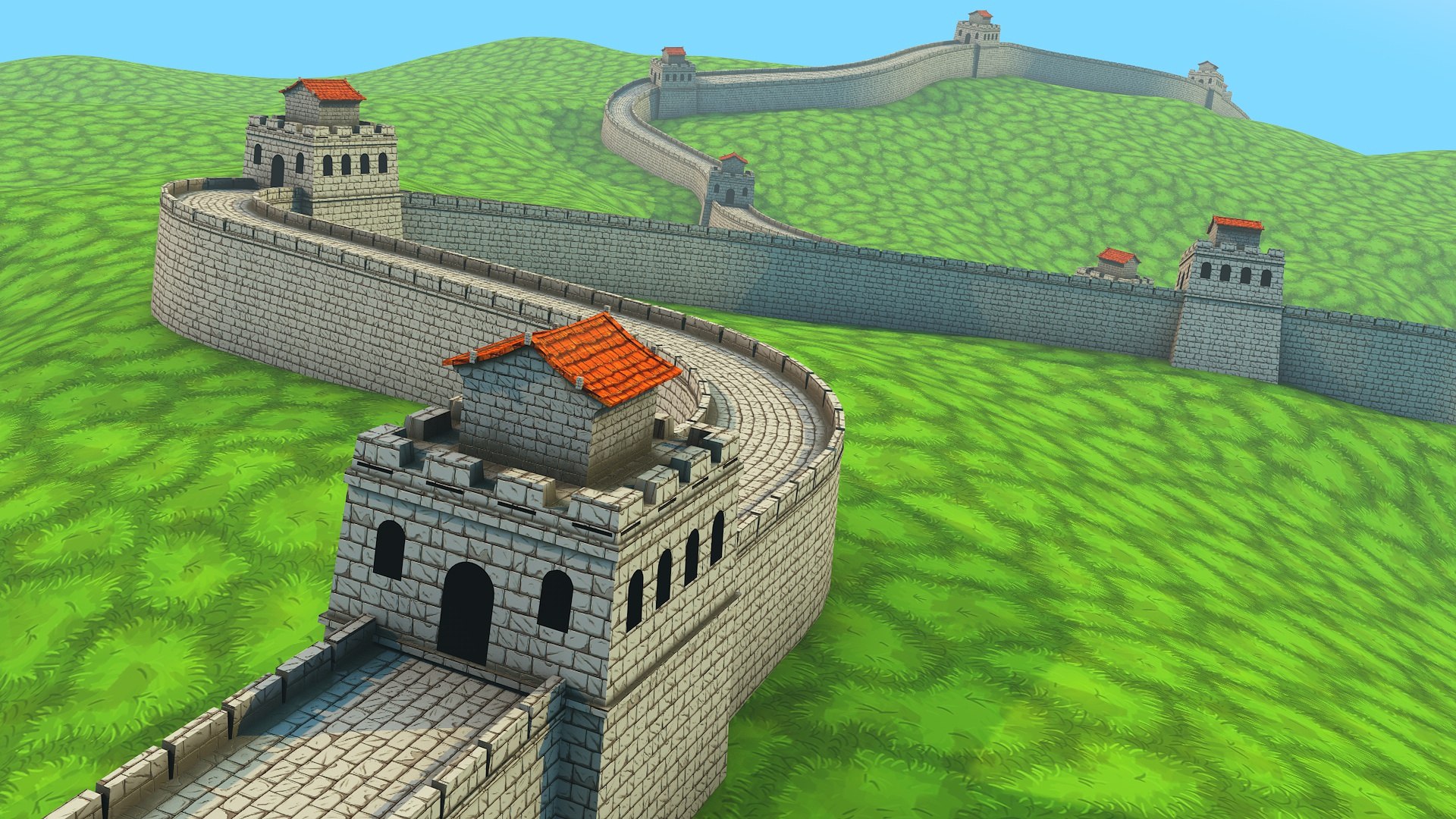 Great wall cartoon 3D - TurboSquid 1511400