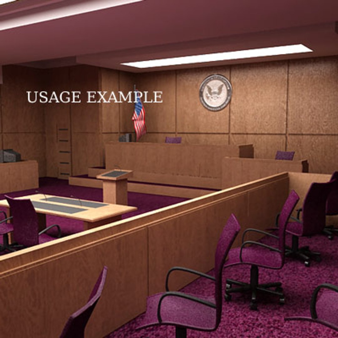 courtroom prison jail cell 3d model